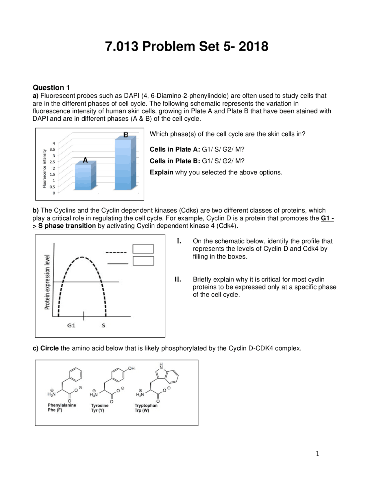Introductory Biology Problem Set 5 Exercises And Questions To Solve
