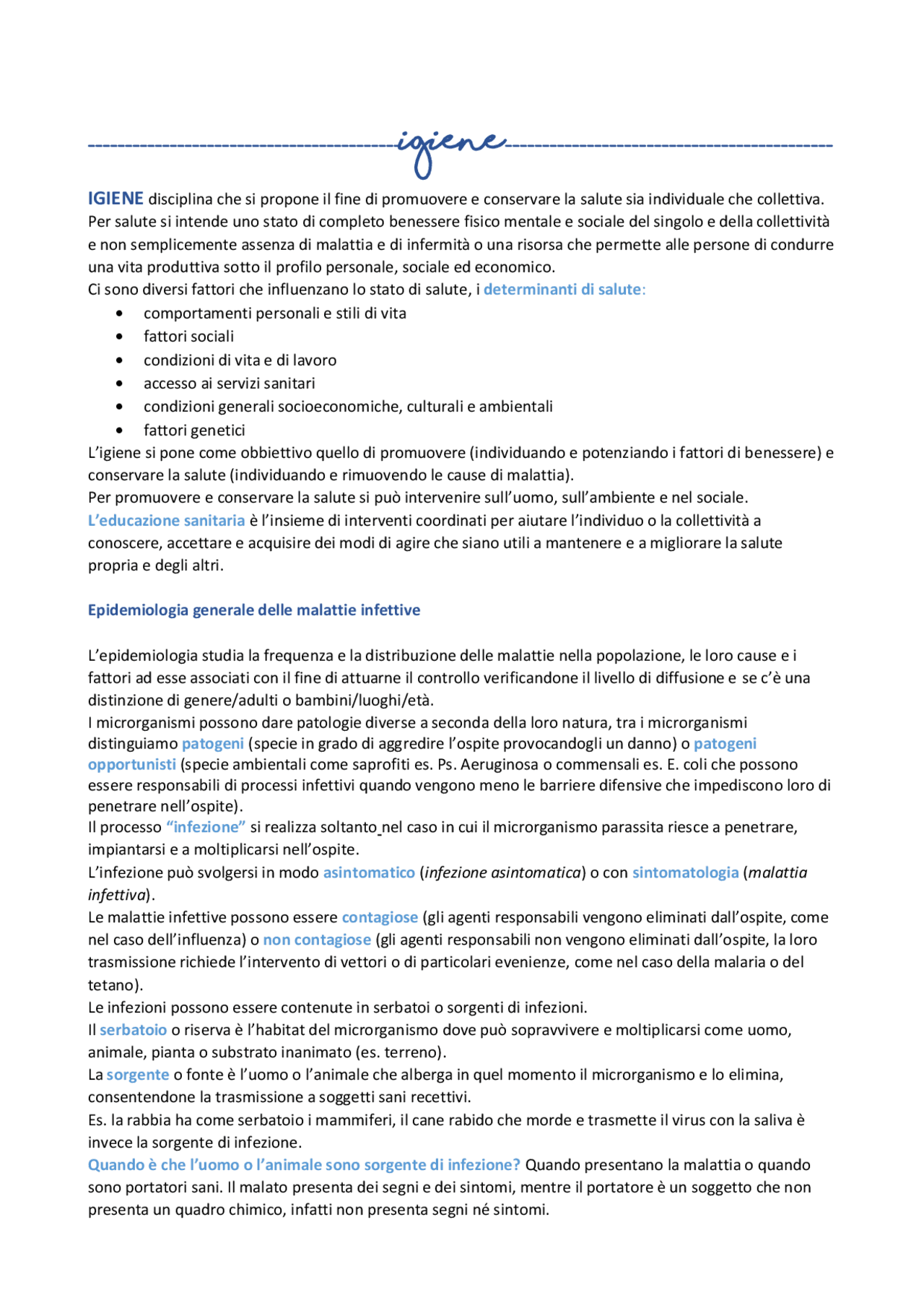 Appunti Igiene Farmacia Docsity