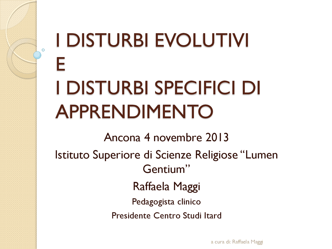 I Disturbi Evolutivi Dispense Di Scienze Umane Docsity