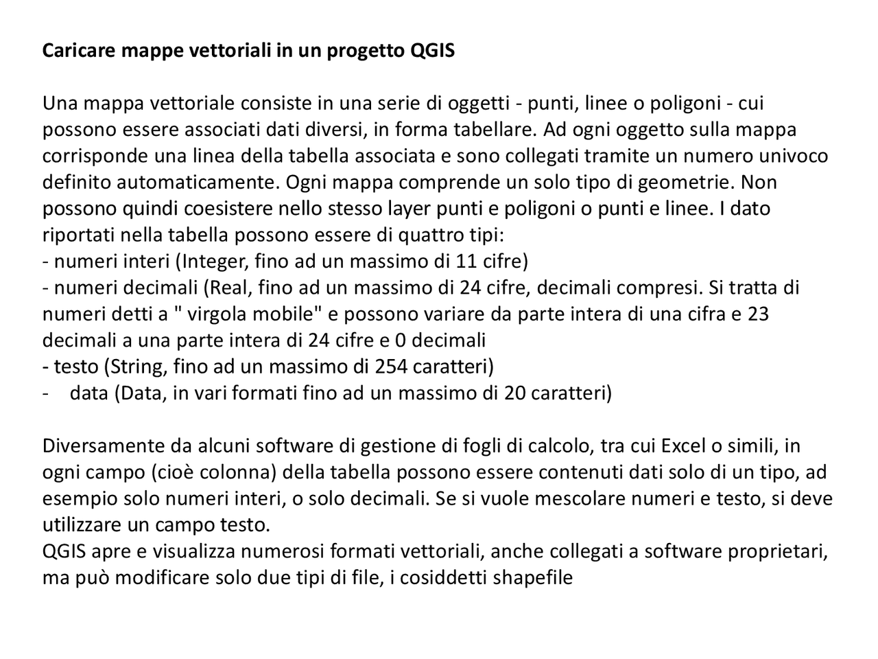 Analisi Vettoriali Qgis Appunti Universita Docsity