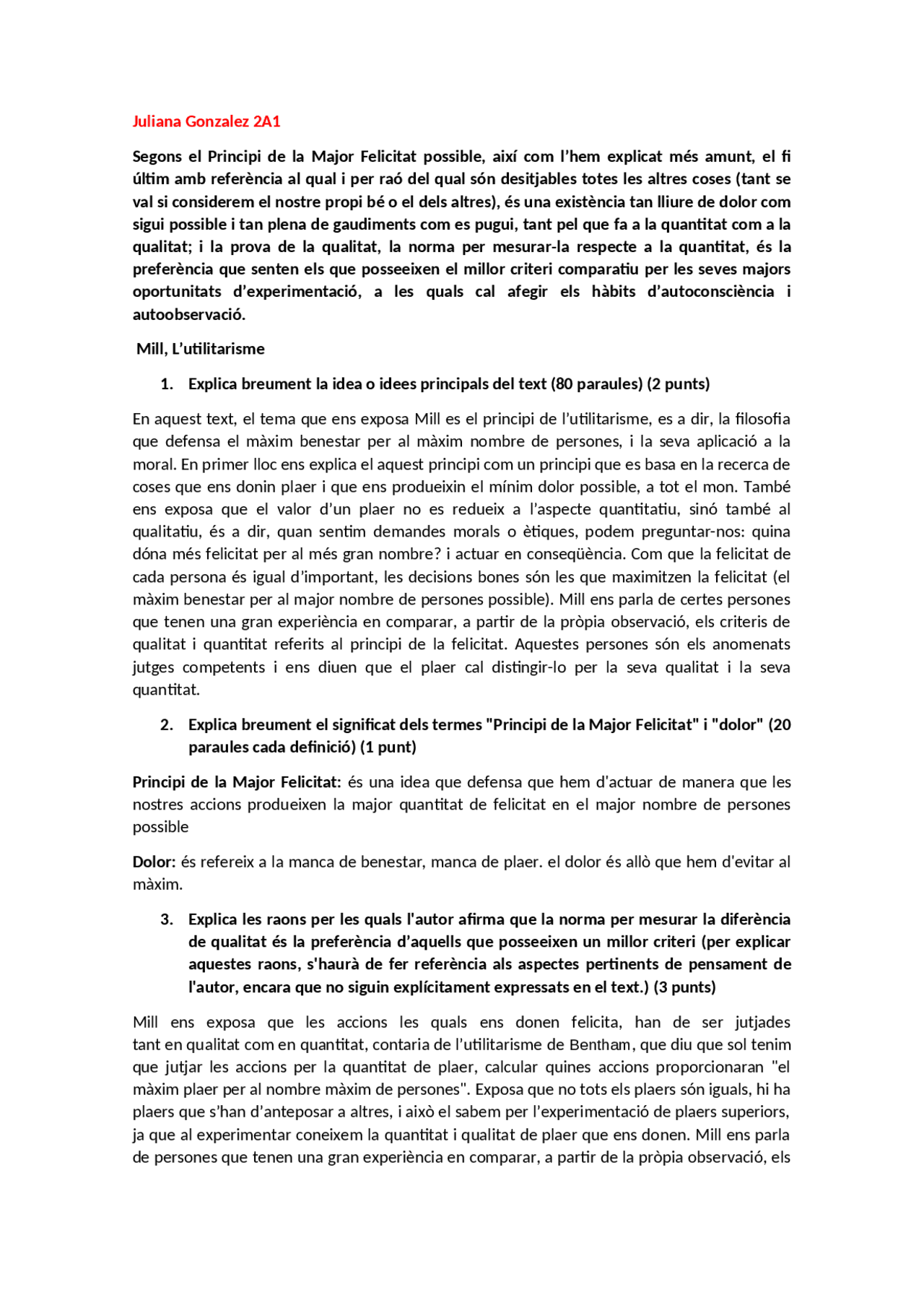 Stuart Mill Selectivitat - Docsity