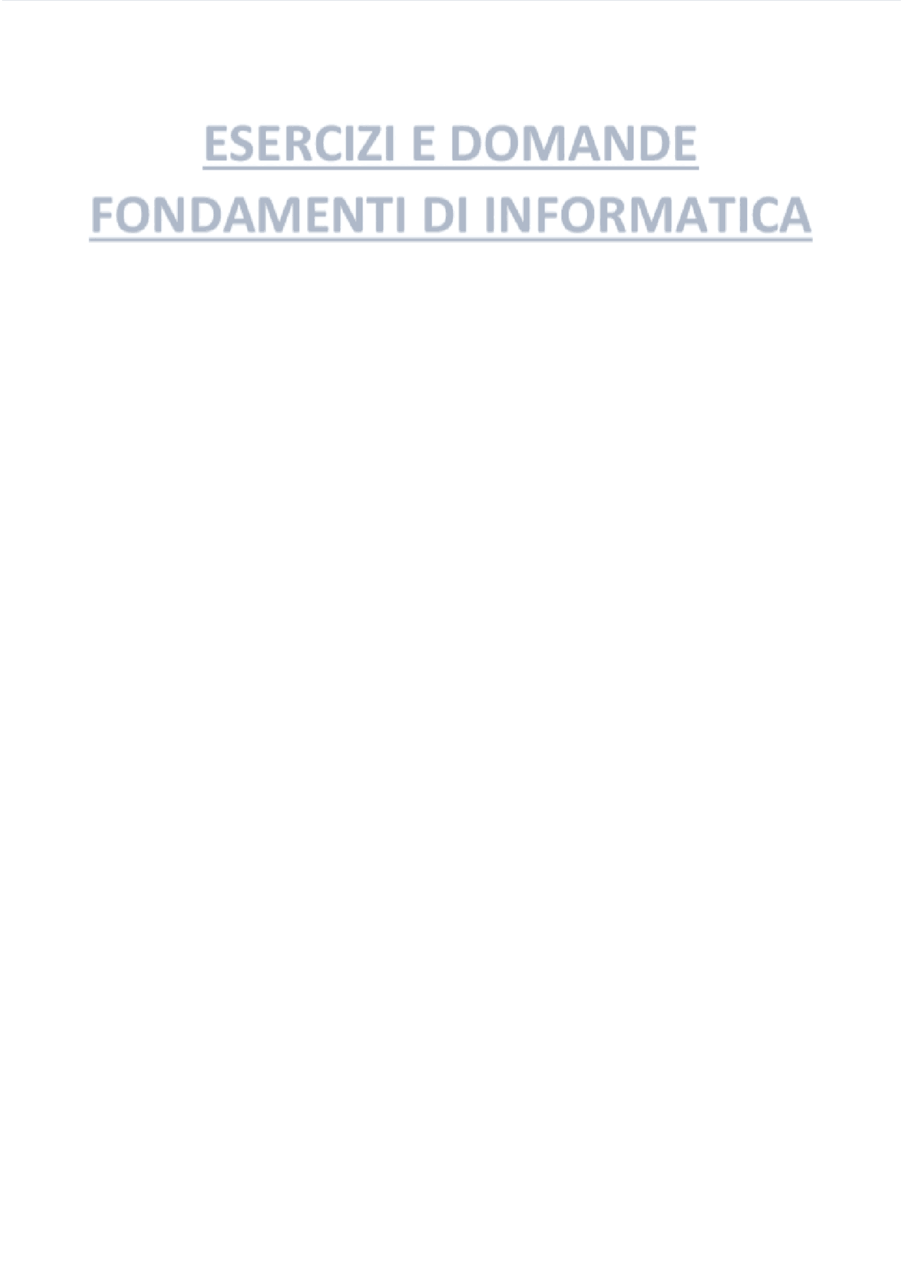 Fondamenti Di Informatica Docsity