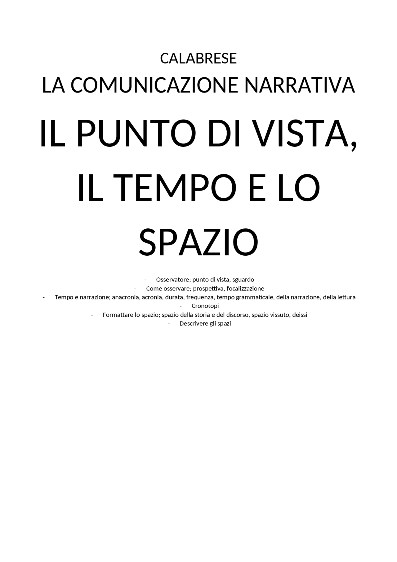 Sintesi Capitolo 3 De La Comunicazione Narrativa Di Calabrese Docsity