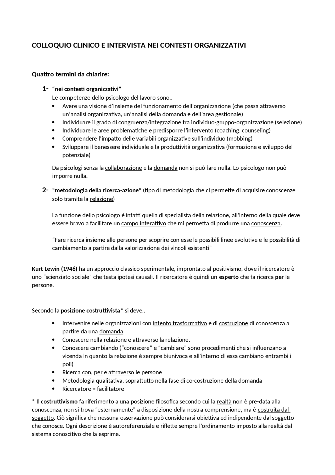 Appunti Lezioni Colloquio Clinico Prof Pirritano Unipd Docsity