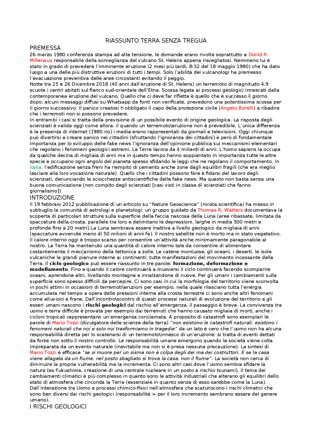 Terra senza tregua Riassunto - Docsity