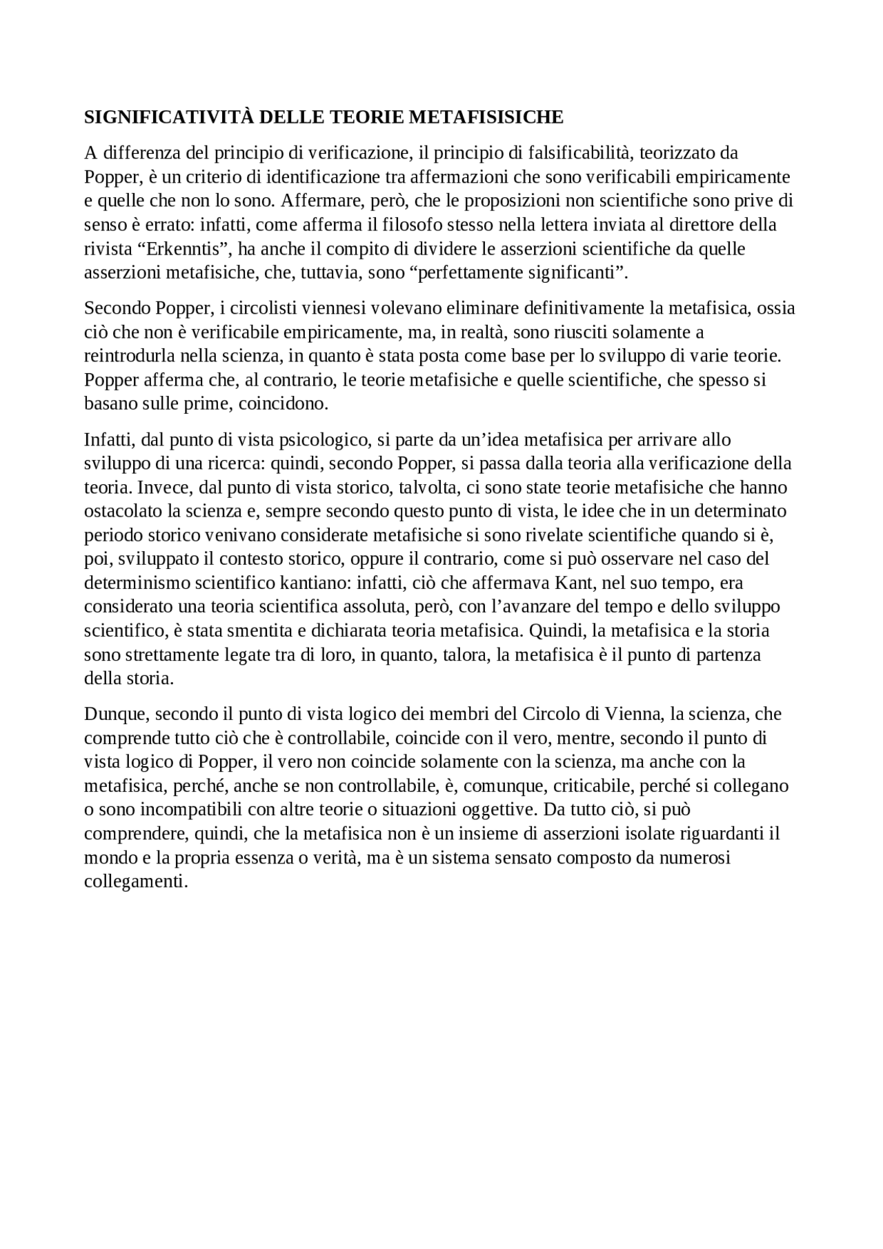 Appunti Di Filosofia Su Popper Docsity