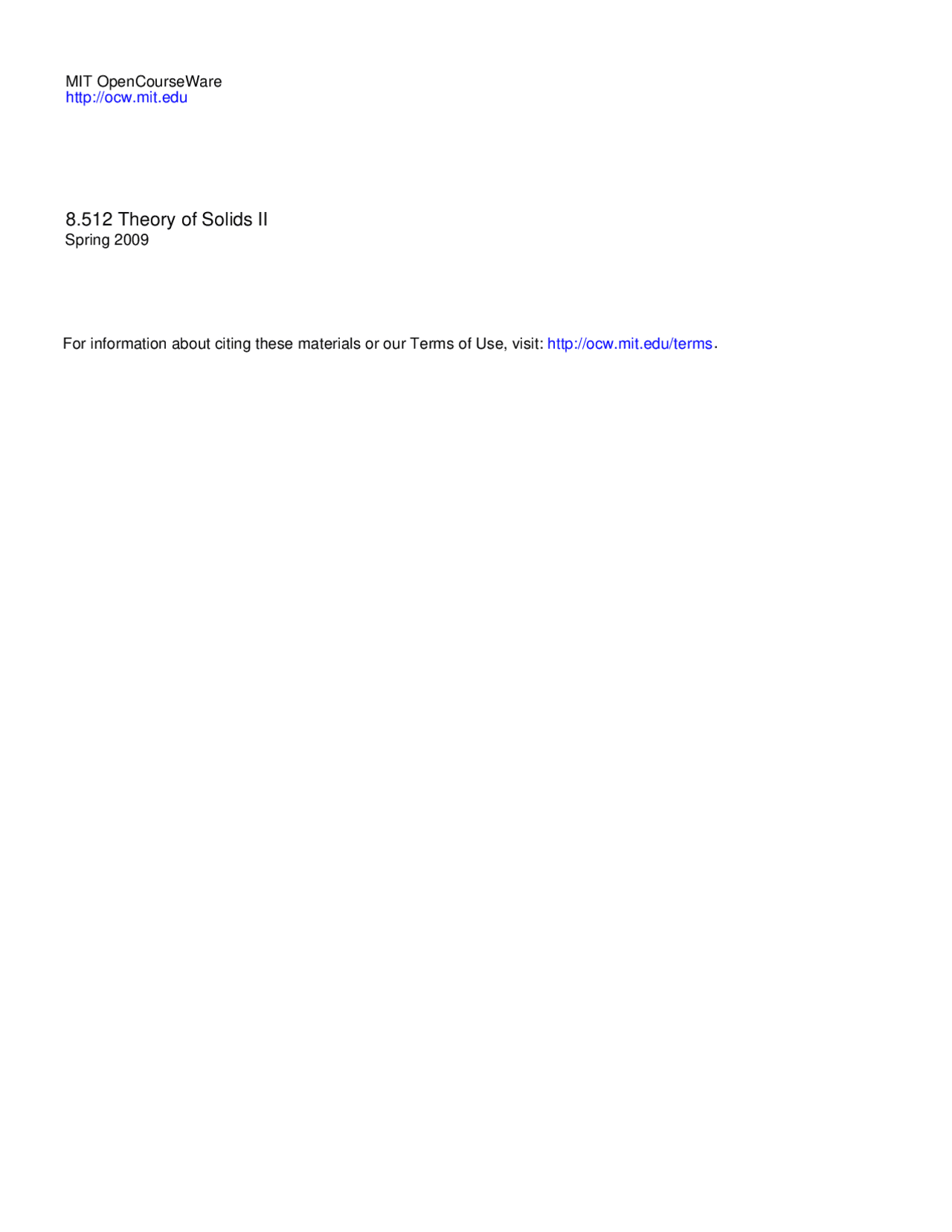 Theory Of Solids Ii Problem Set 2 Docsity