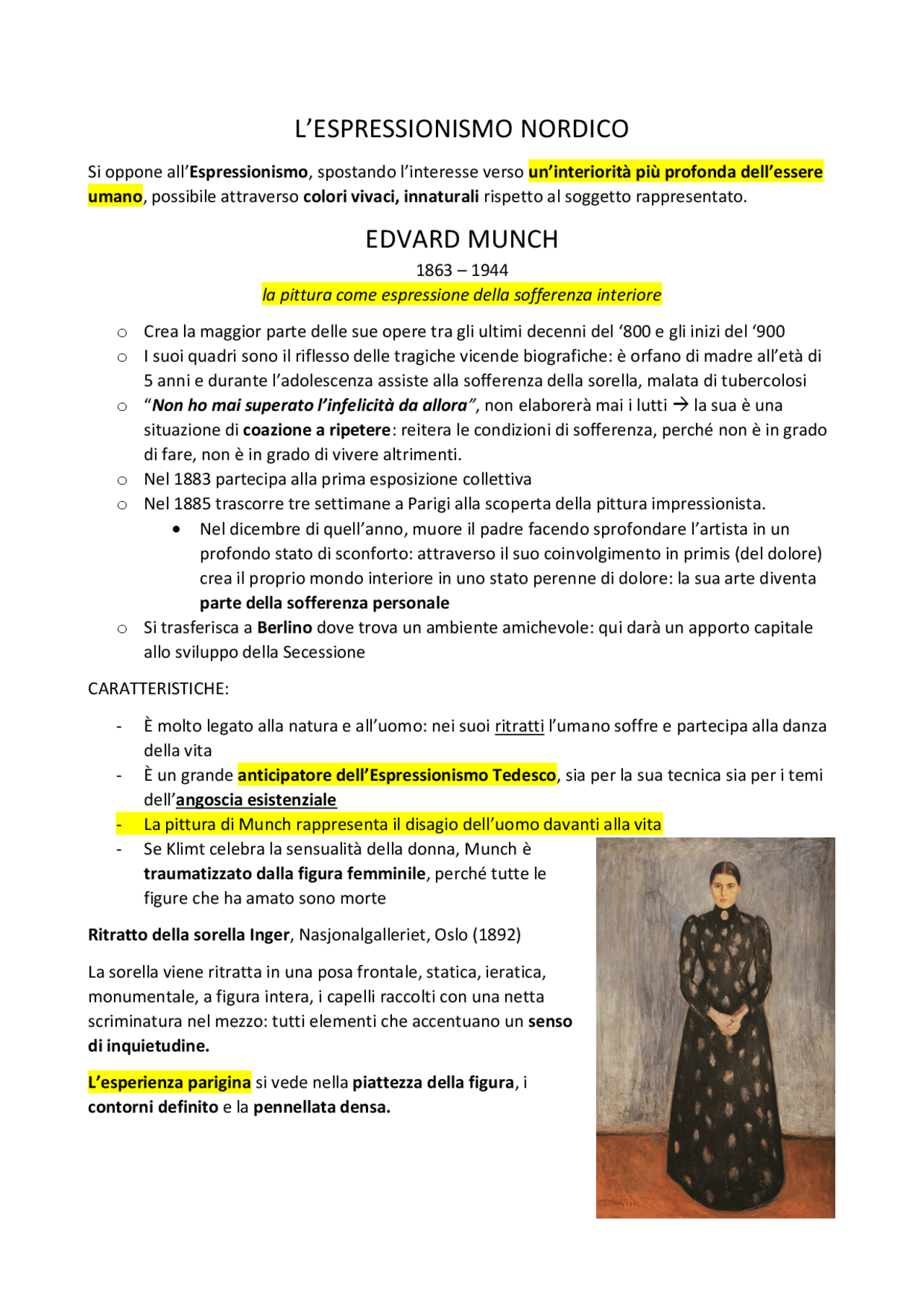 Edvard Munch Vita E Opere Docsity