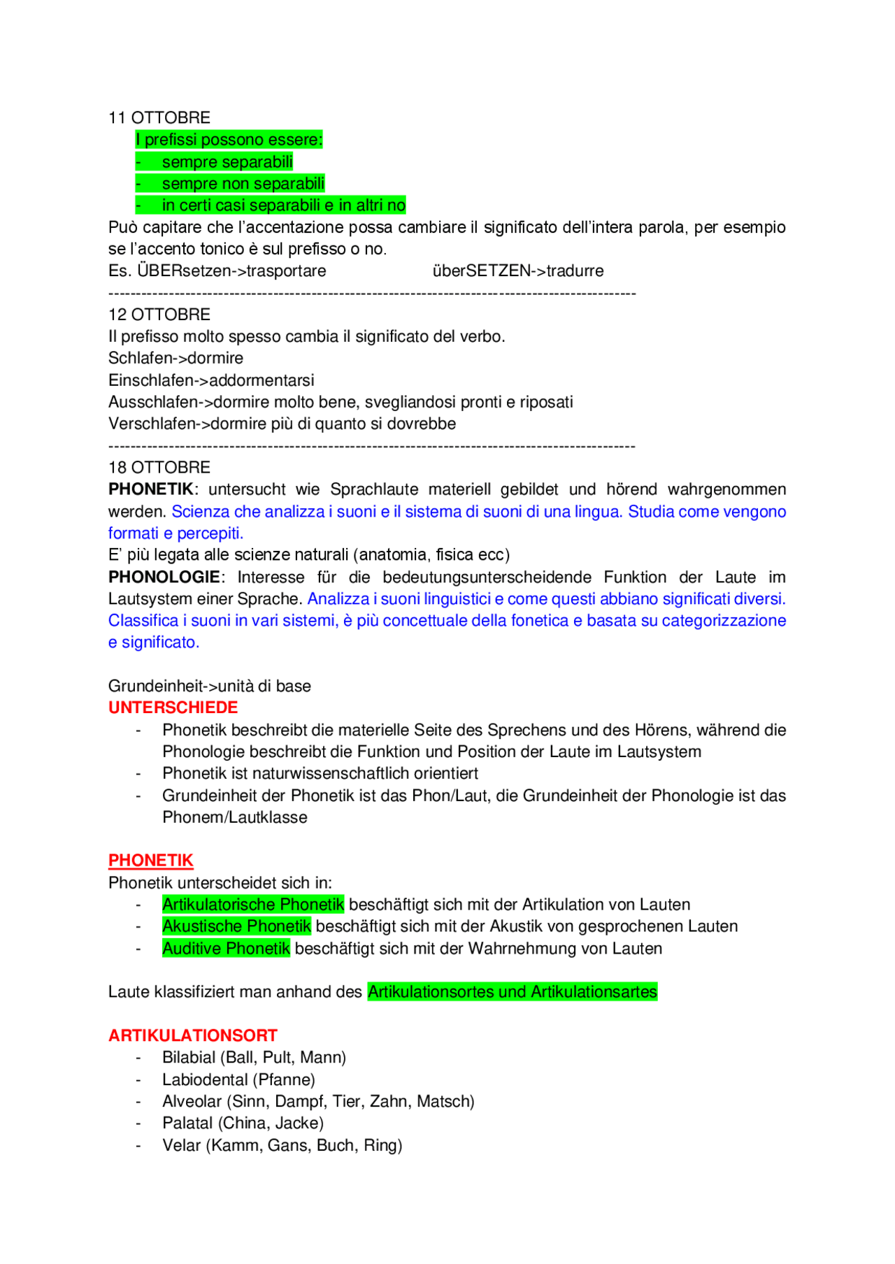 Appunti Lingua Tedesca I Docsity