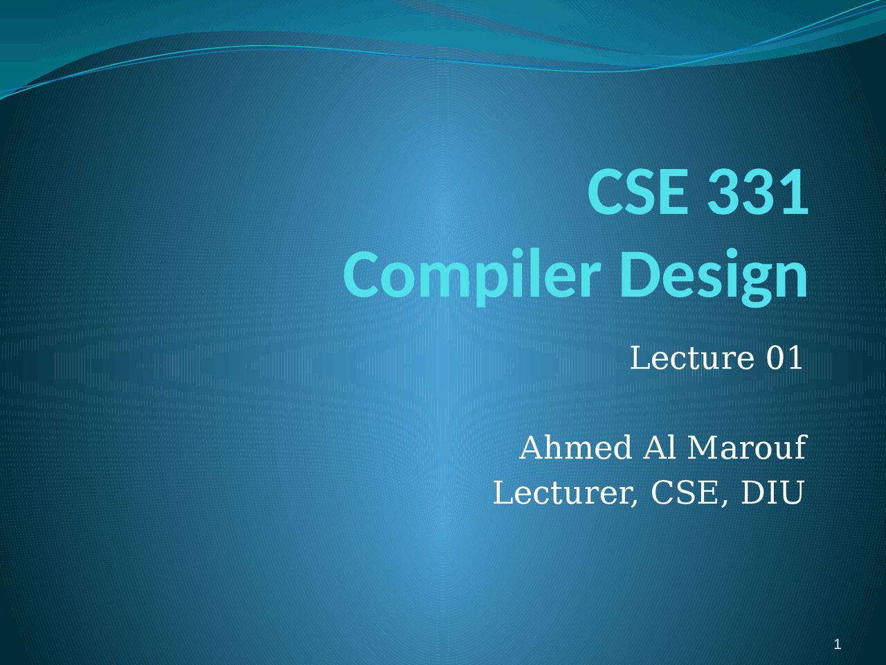 Compiler Design Introduction First Lecture Docsity