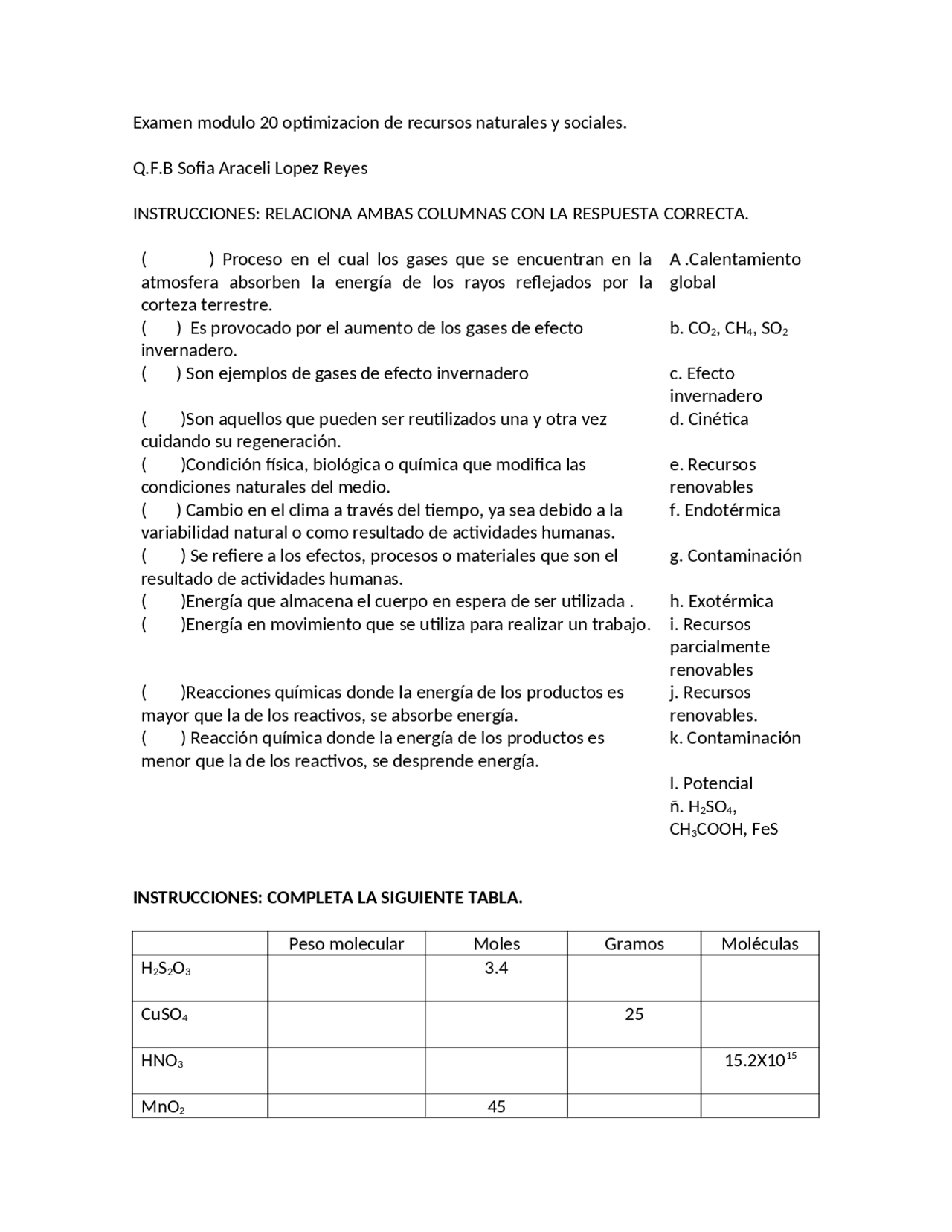 Examen modulo 20 biologie | Exámenes de Biología - Docsity