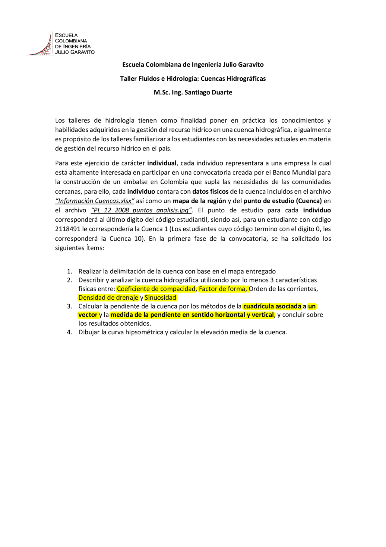 Cuencas Hidrográficas Ejercicios De Matemáticas Docsity