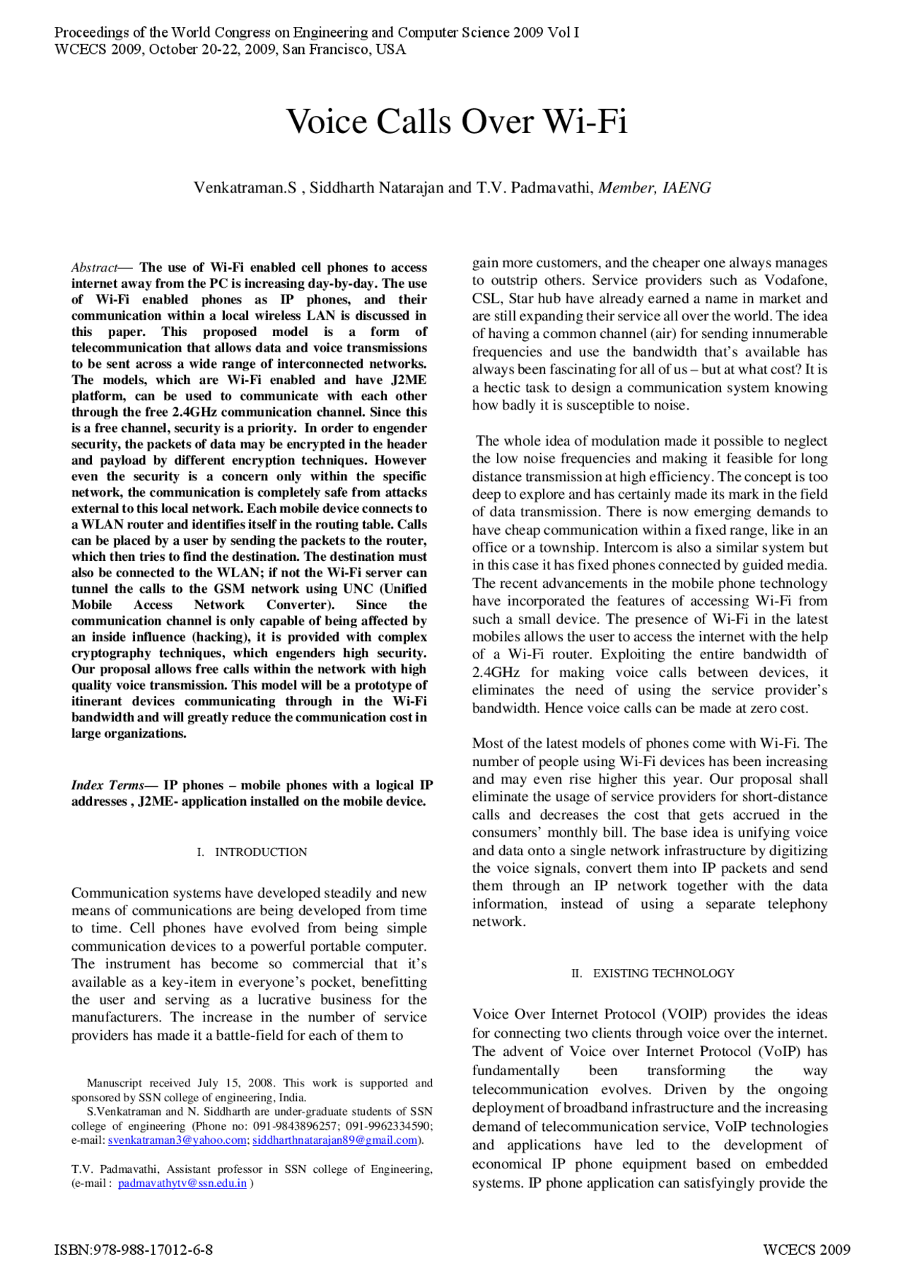 Voice Calls Over Wi-Fi | Exercises Computer science | Docsity