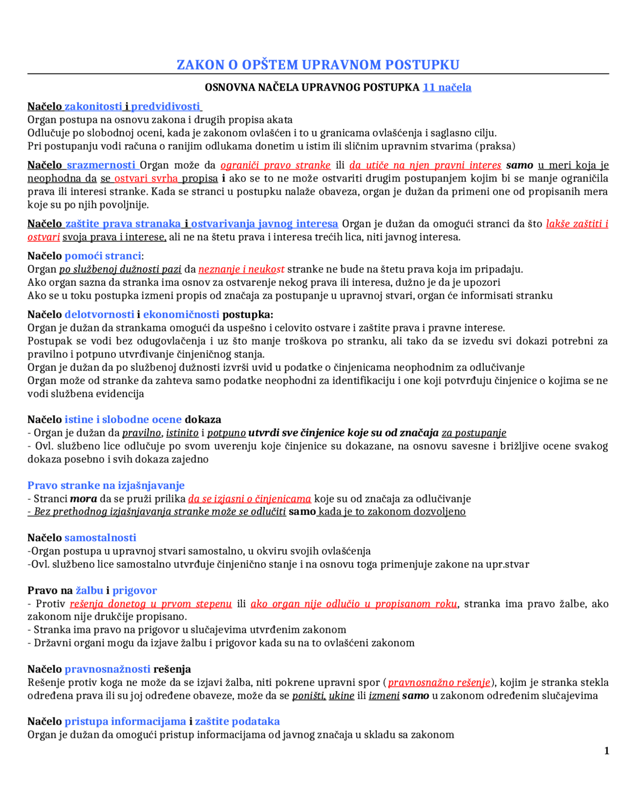 Zakon o upravnom postupku i Zakon o upravnim sporovima | Papers Administrative Law | Docsity