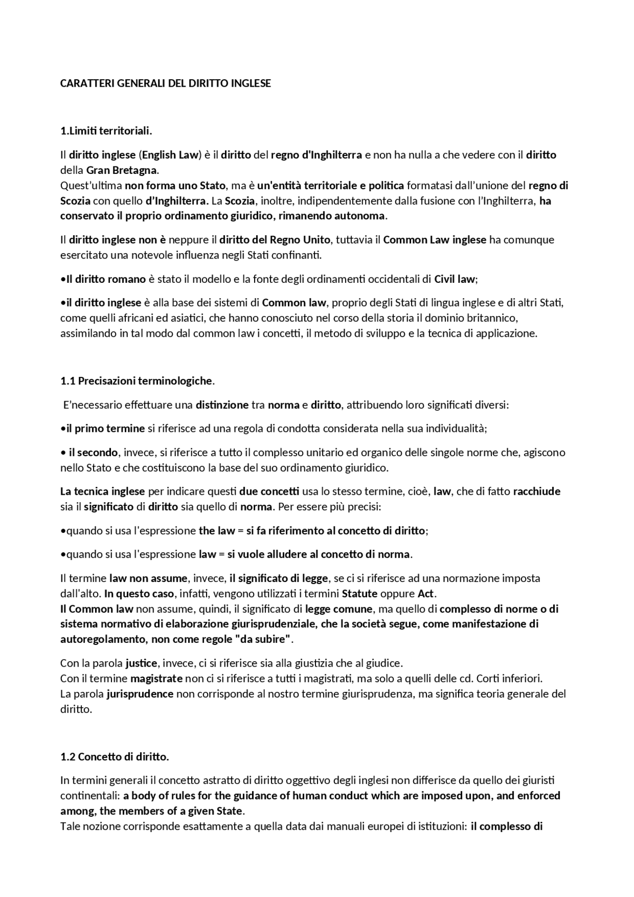 Le Corti Di Common Law Docsity