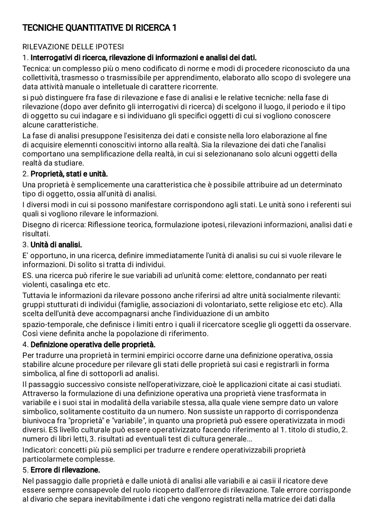 Appuntirisposte Esame Tecniche Quantitative Di Analisi Docsity
