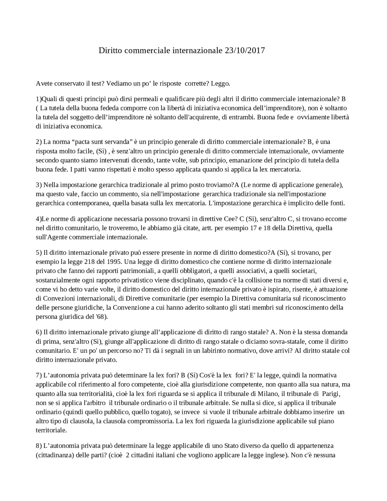 Diritto Commerciale Lezione 3 Docsity