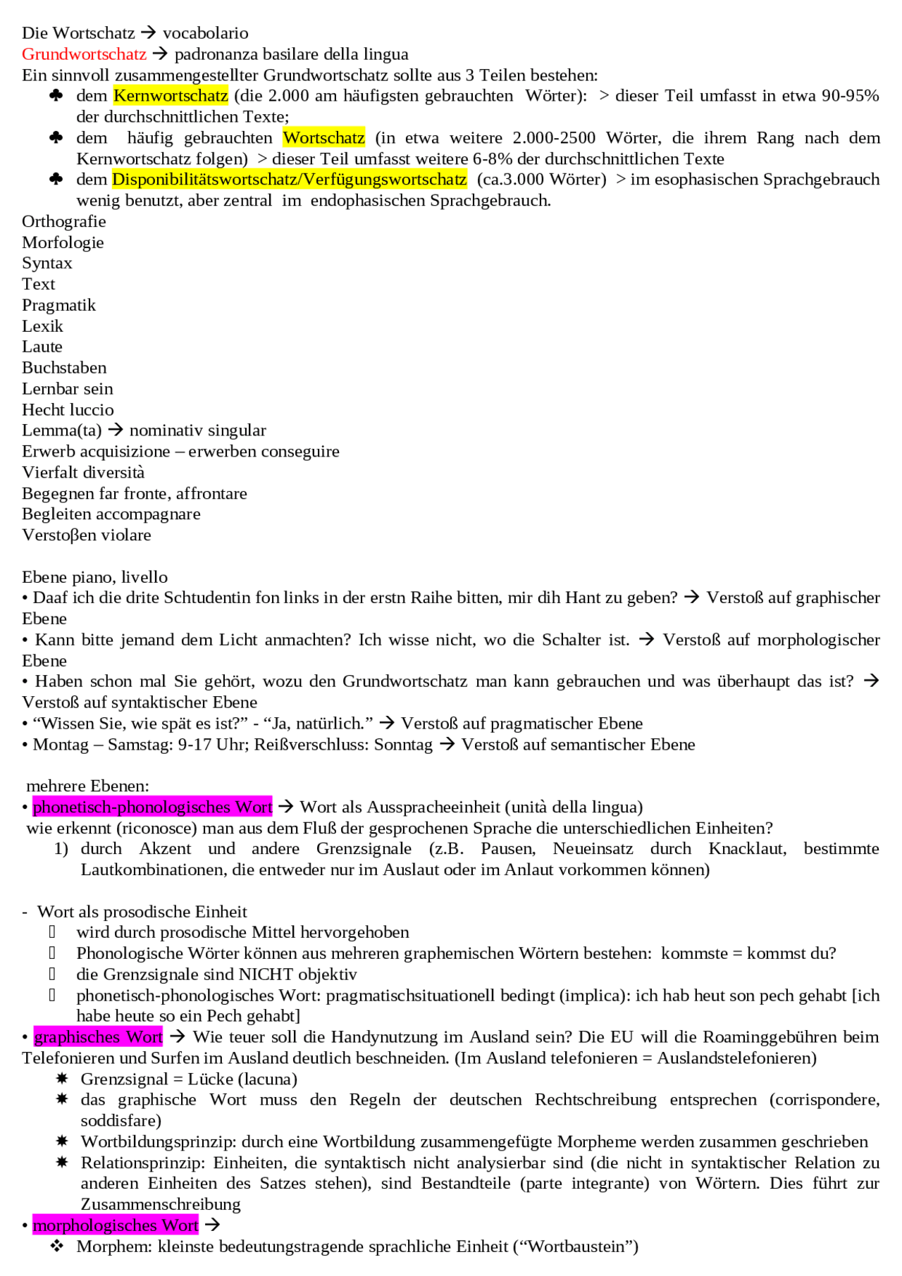 Linguistica Tedesca Docsity