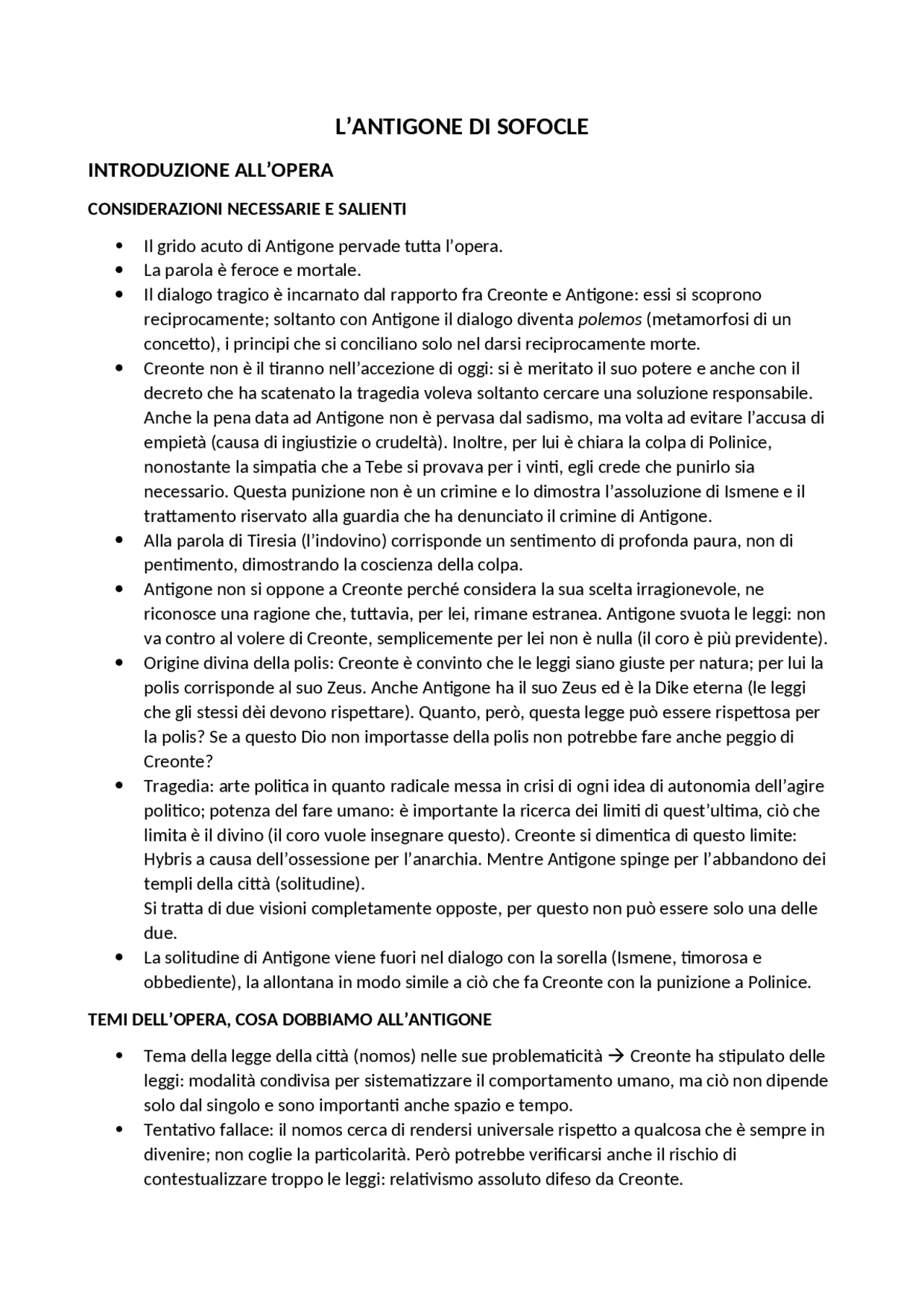 Sofocle, Antigone, riassunto - Docsity