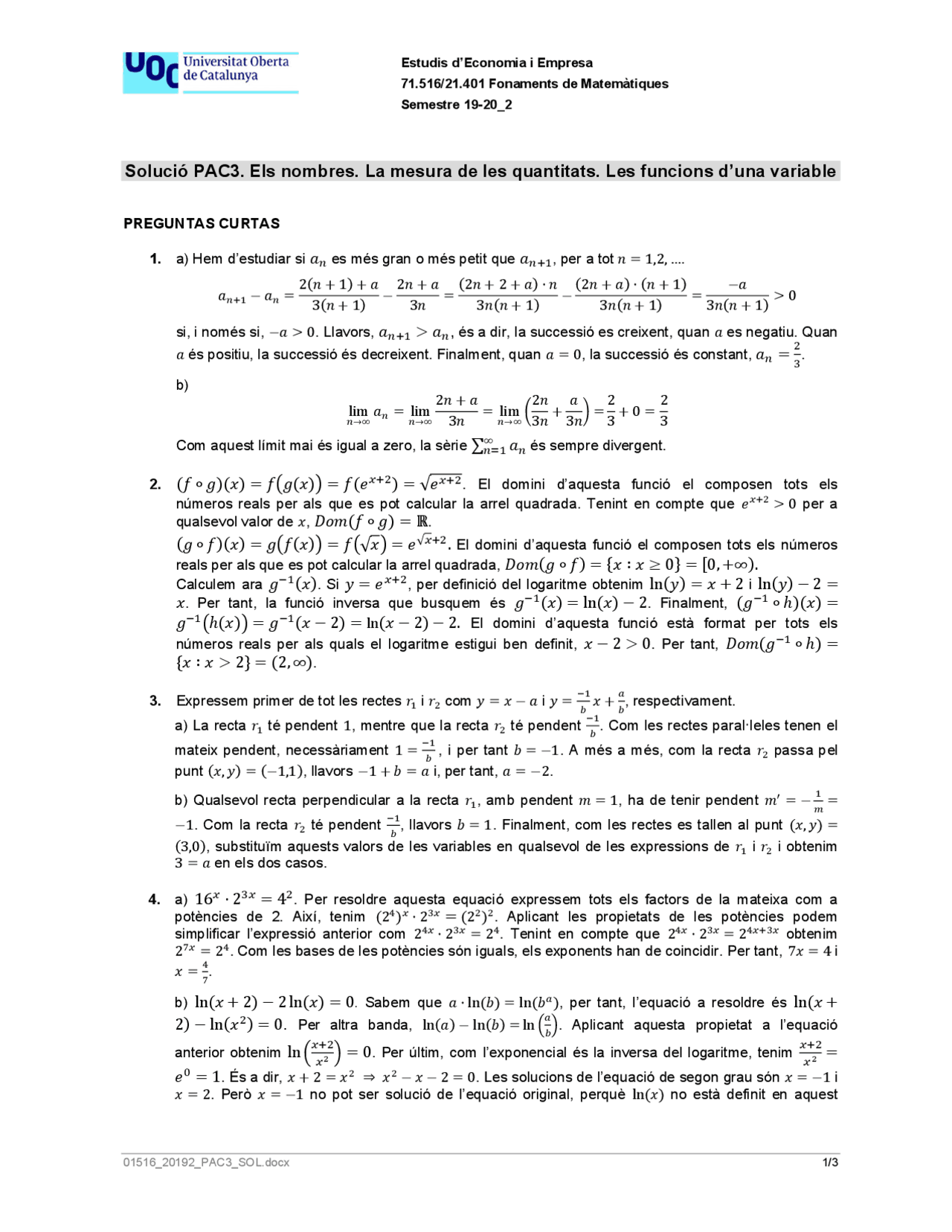 Pac 3 Fonaments De Matemàtiques Ejercicios De Matemáticas Docsity
