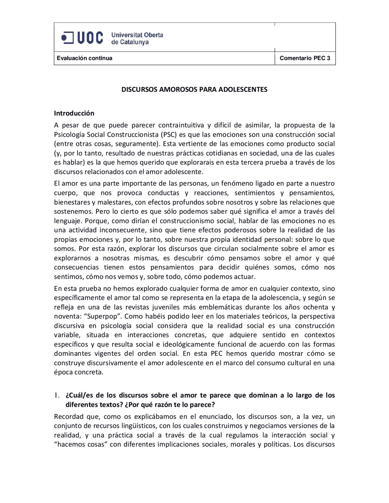 Solución Pec 3 Psicología Social Docsity