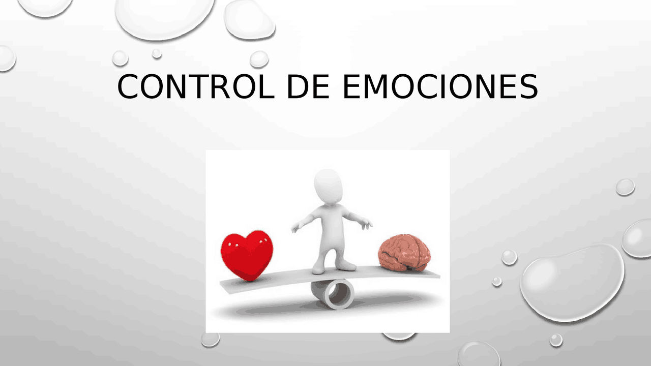 Control de emociones | Slides de Psicologia | Docsity