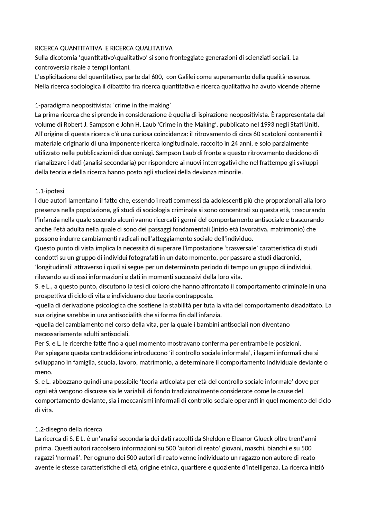 Ricerca Quantitativa E Ricerca Qualitativa Docsity