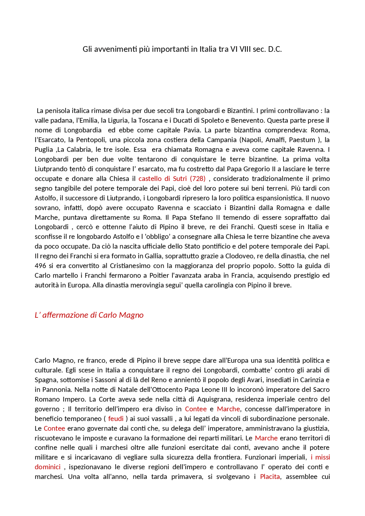 I Longobardi Ed I Franchi Docsity
