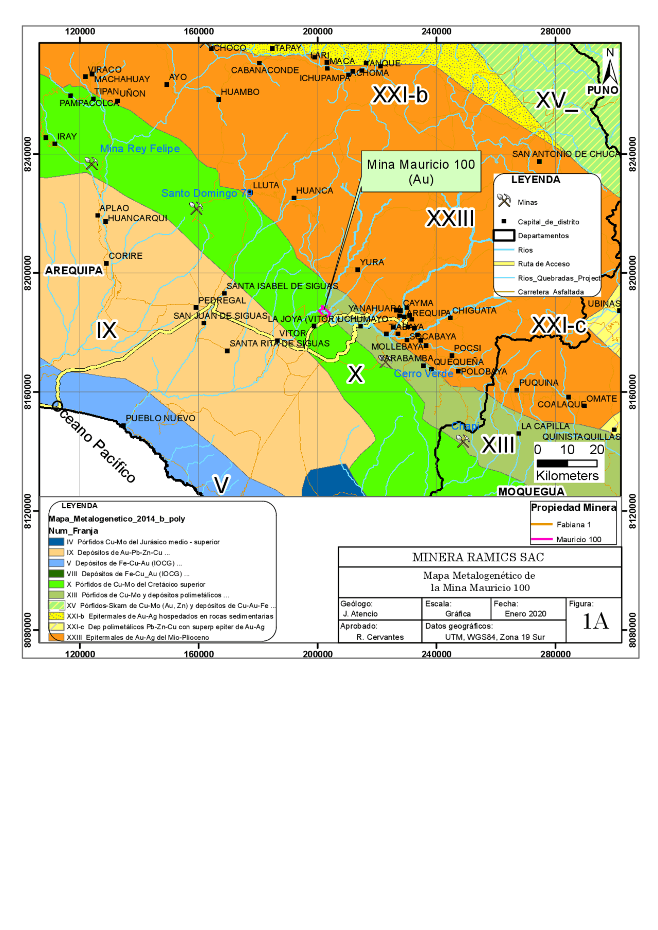 Mapa metalogenético de la mina Mauricio 100- Arequipa | Guías ...