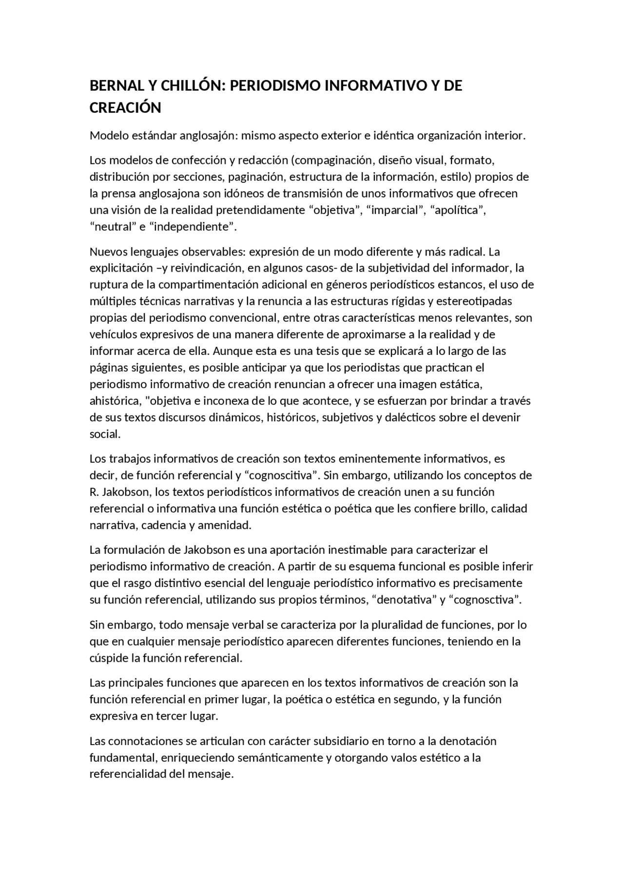 Textos Informativos de Creación | Notas de estudo de Jornalismo | Docsity