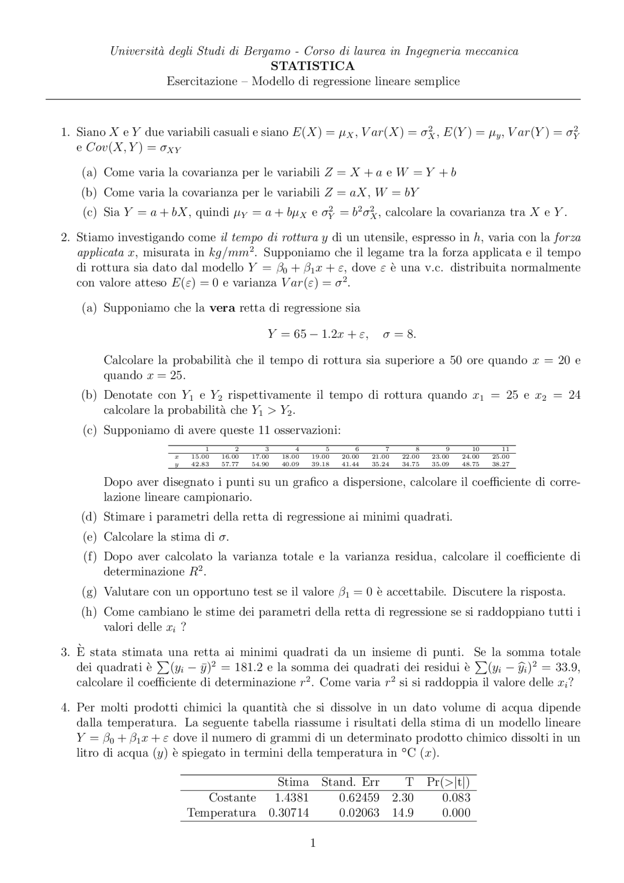 Regressione Lineare Docsity