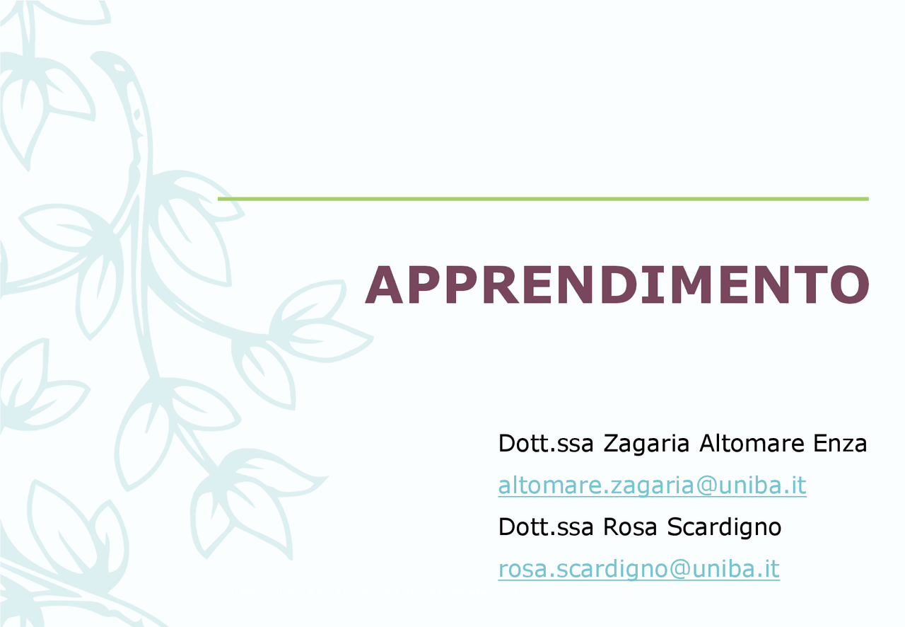 Lapprendimeto E Teorie Docsity