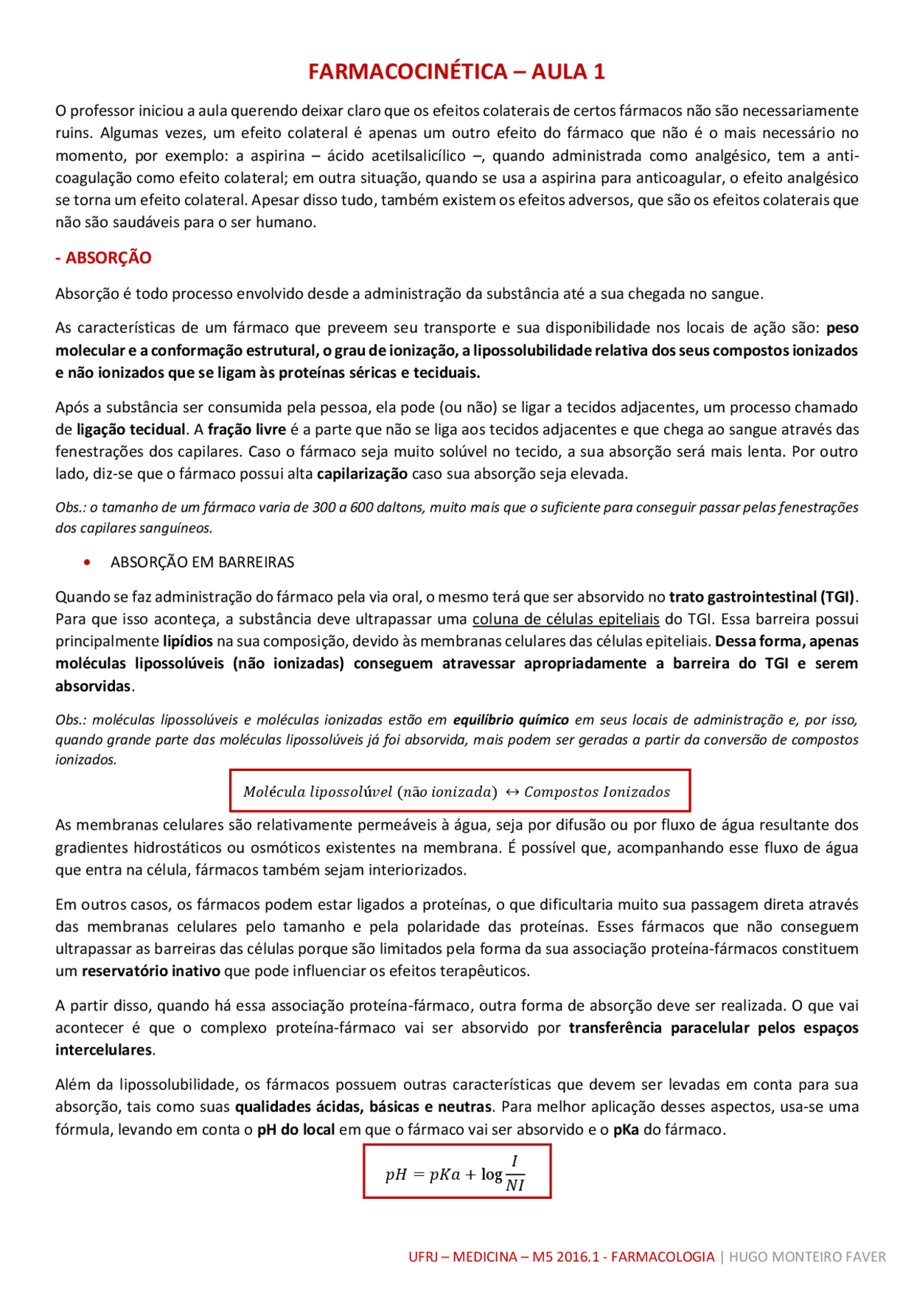 Resumo Farmacologia P1 Docsity