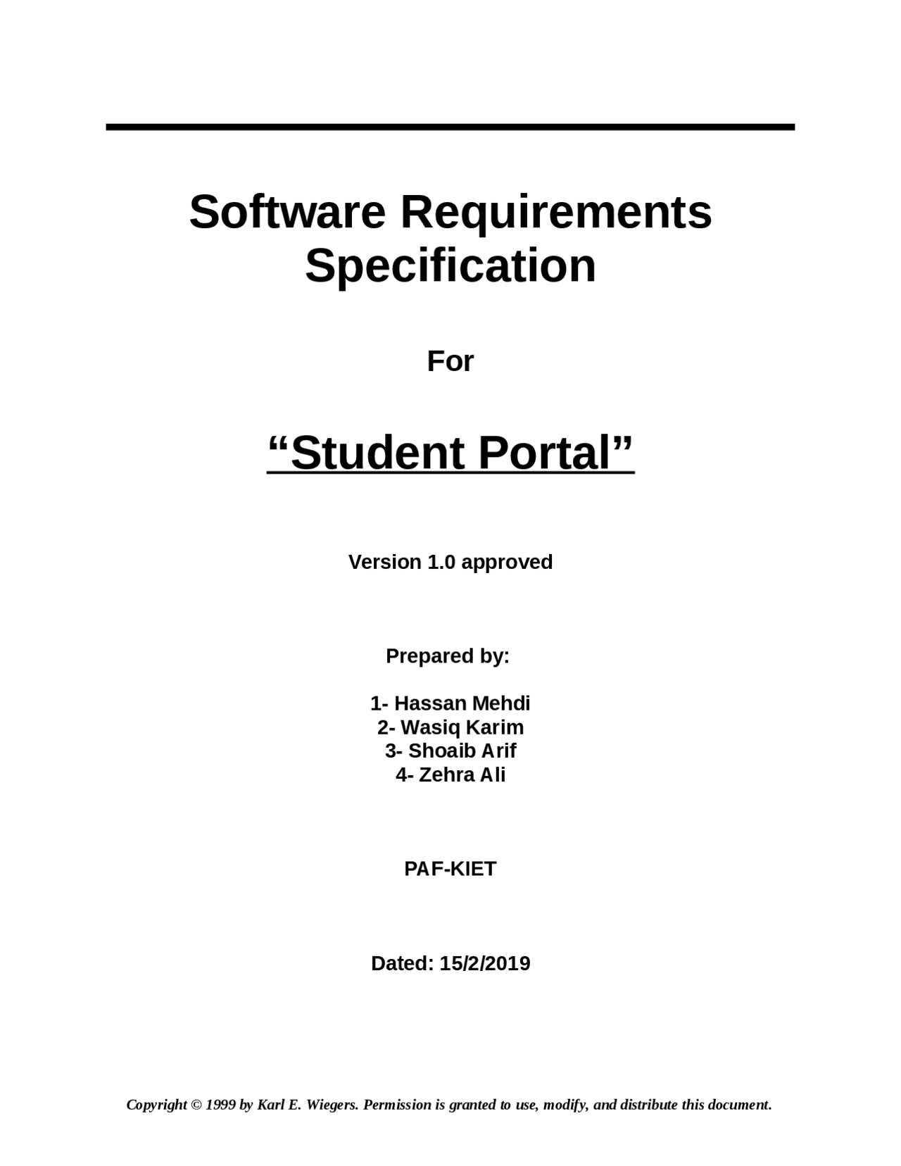 Software Requirment Specification Docsity
