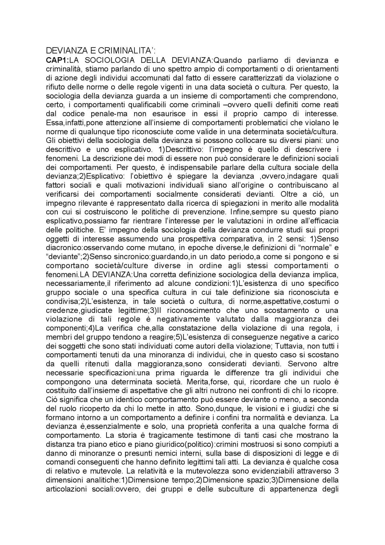 Devianza E Criminalità Docsity