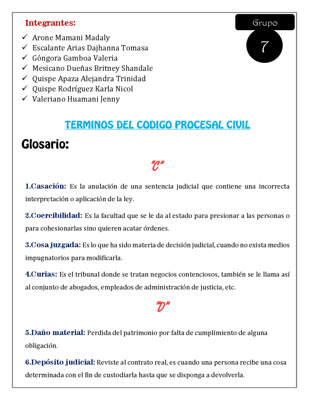 Glosario de términos de derecho procesal civil | Apuntes de Derecho ...