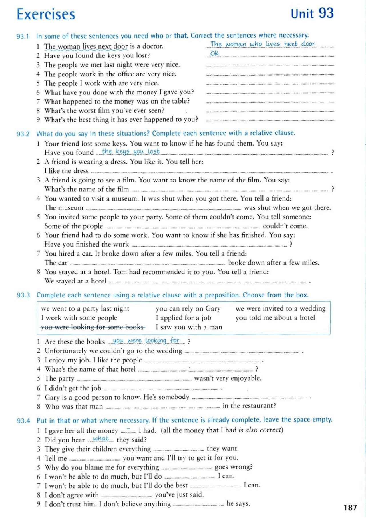 Ejercicios practica Ingles - Docsity