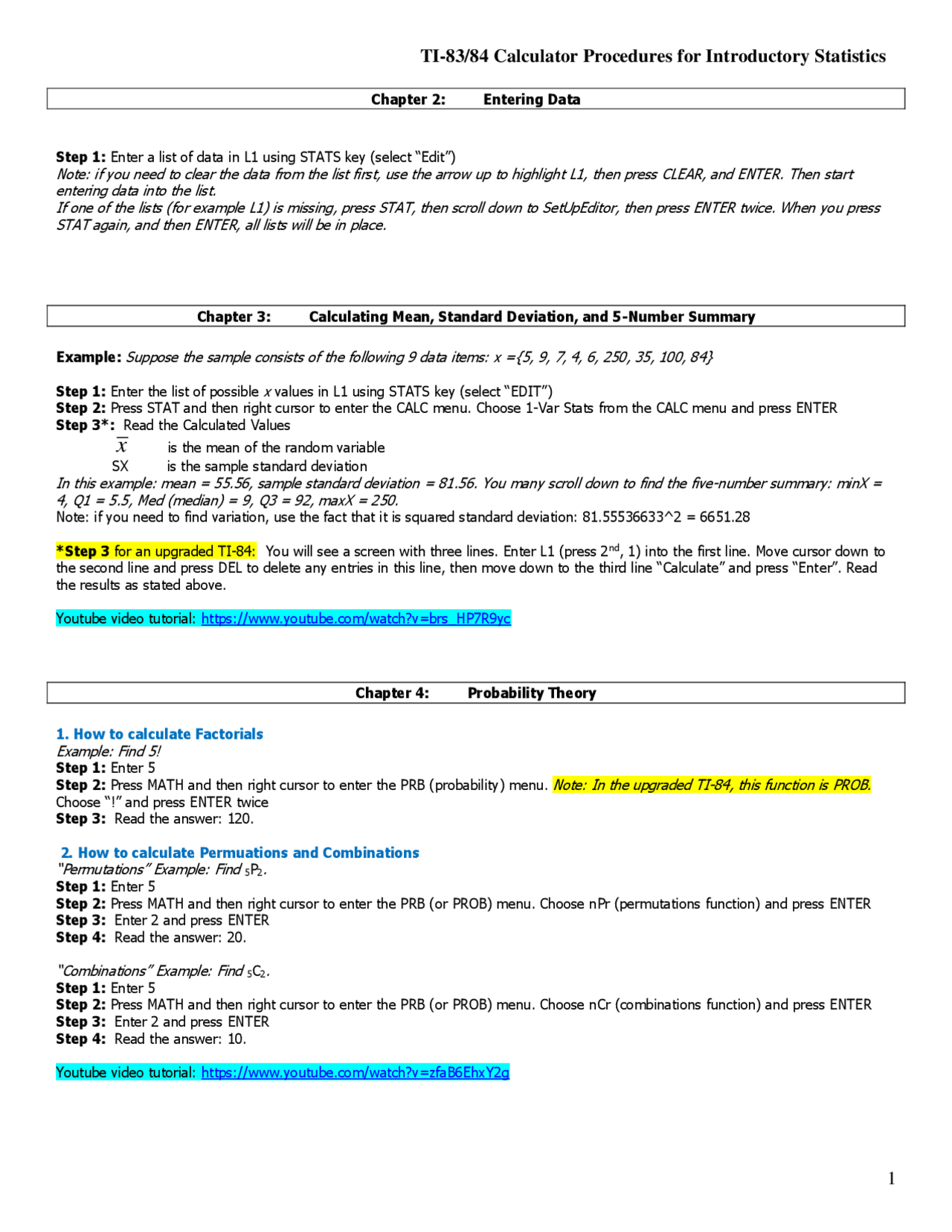 Statistics Calculations | Study Guides, Projects, Research Mathematics ...