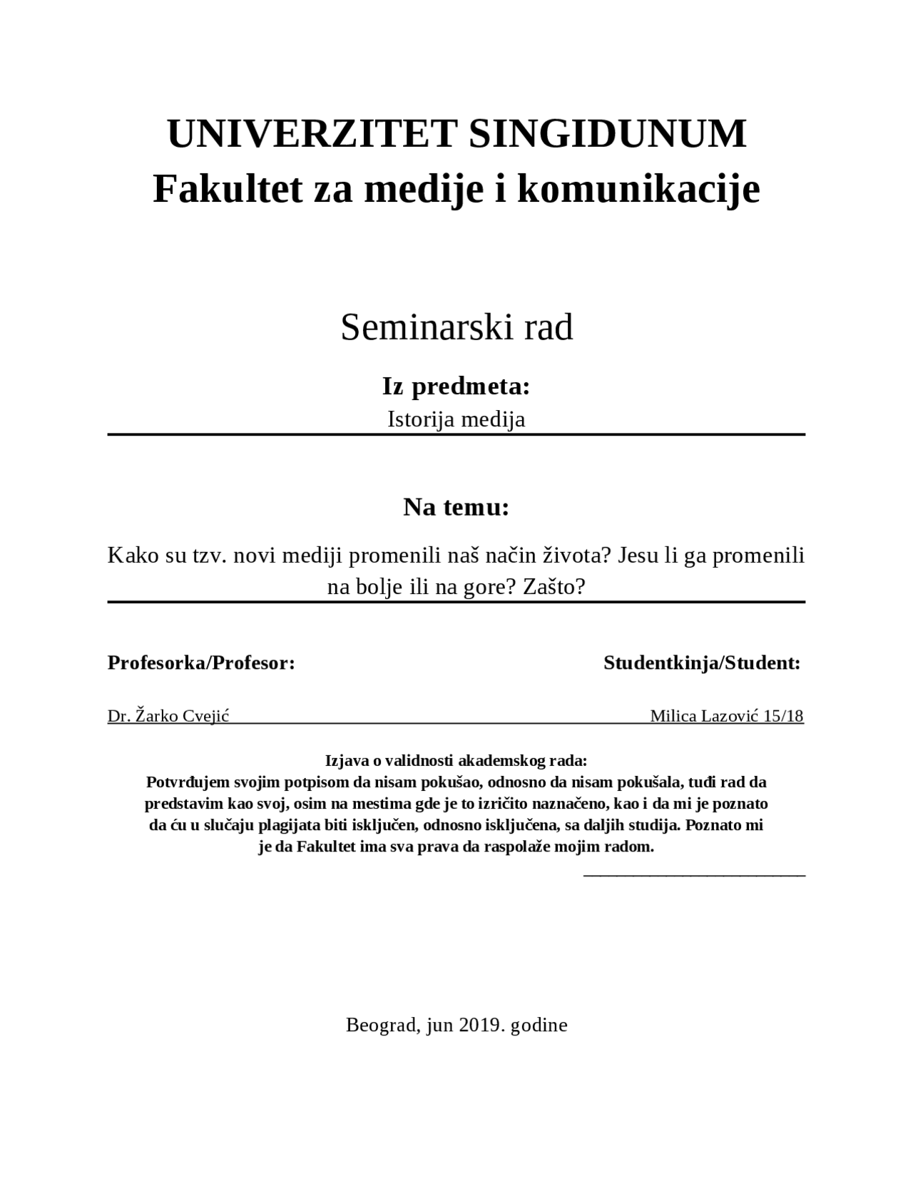 Kako su tzv. novi mediji promenili naš način života? | Esej' predlog ...