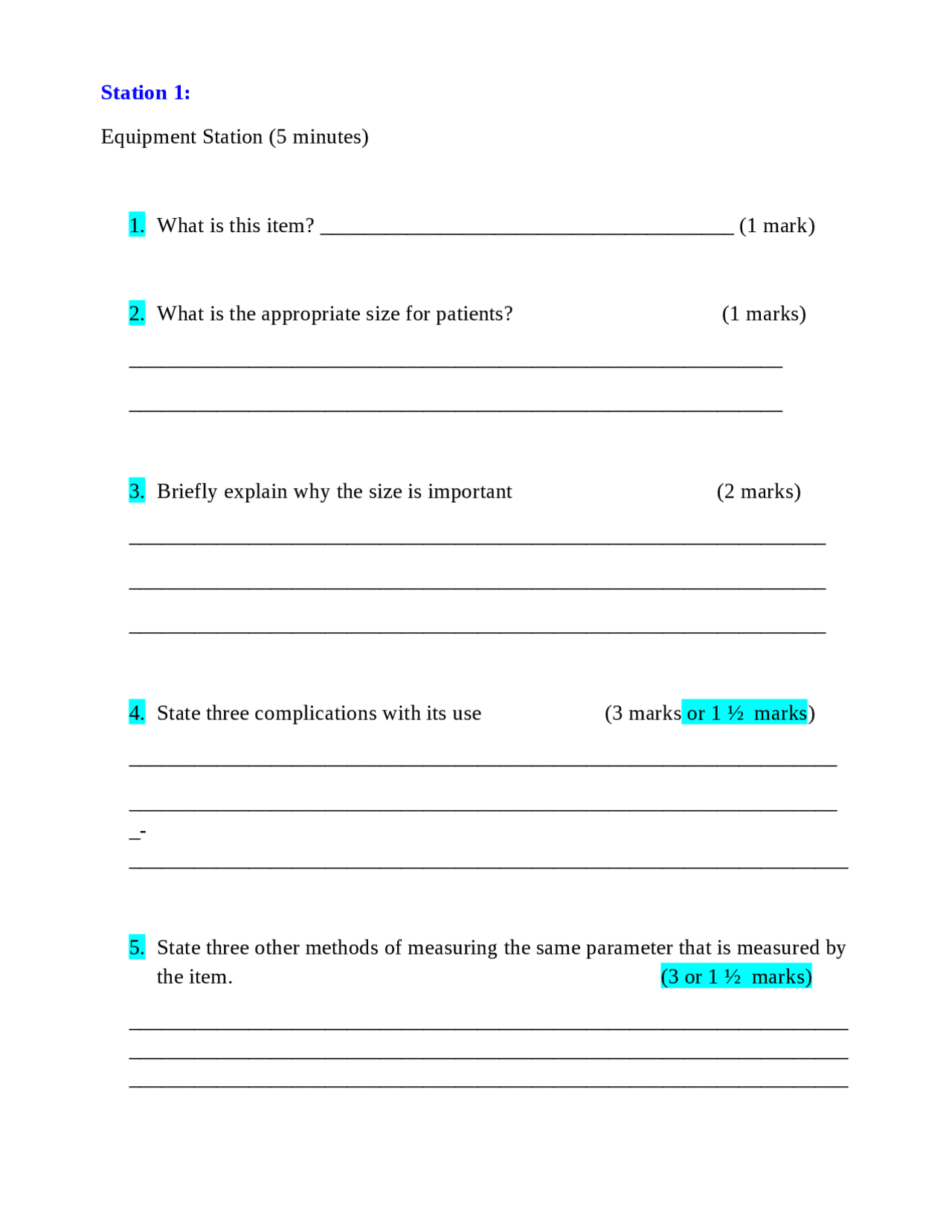 Anesthesia practice exam - Docsity