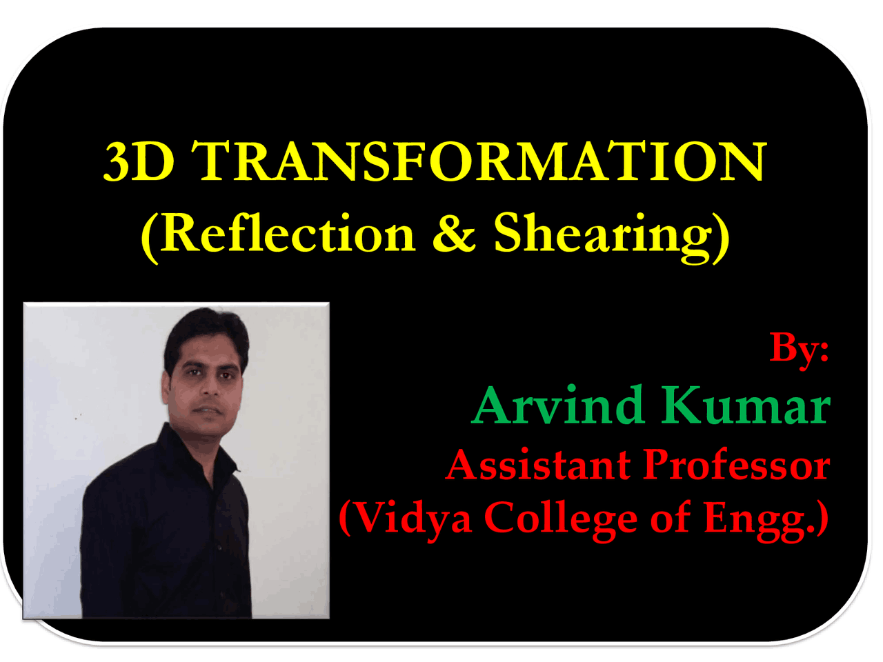 3D Transformation- reflection - Docsity