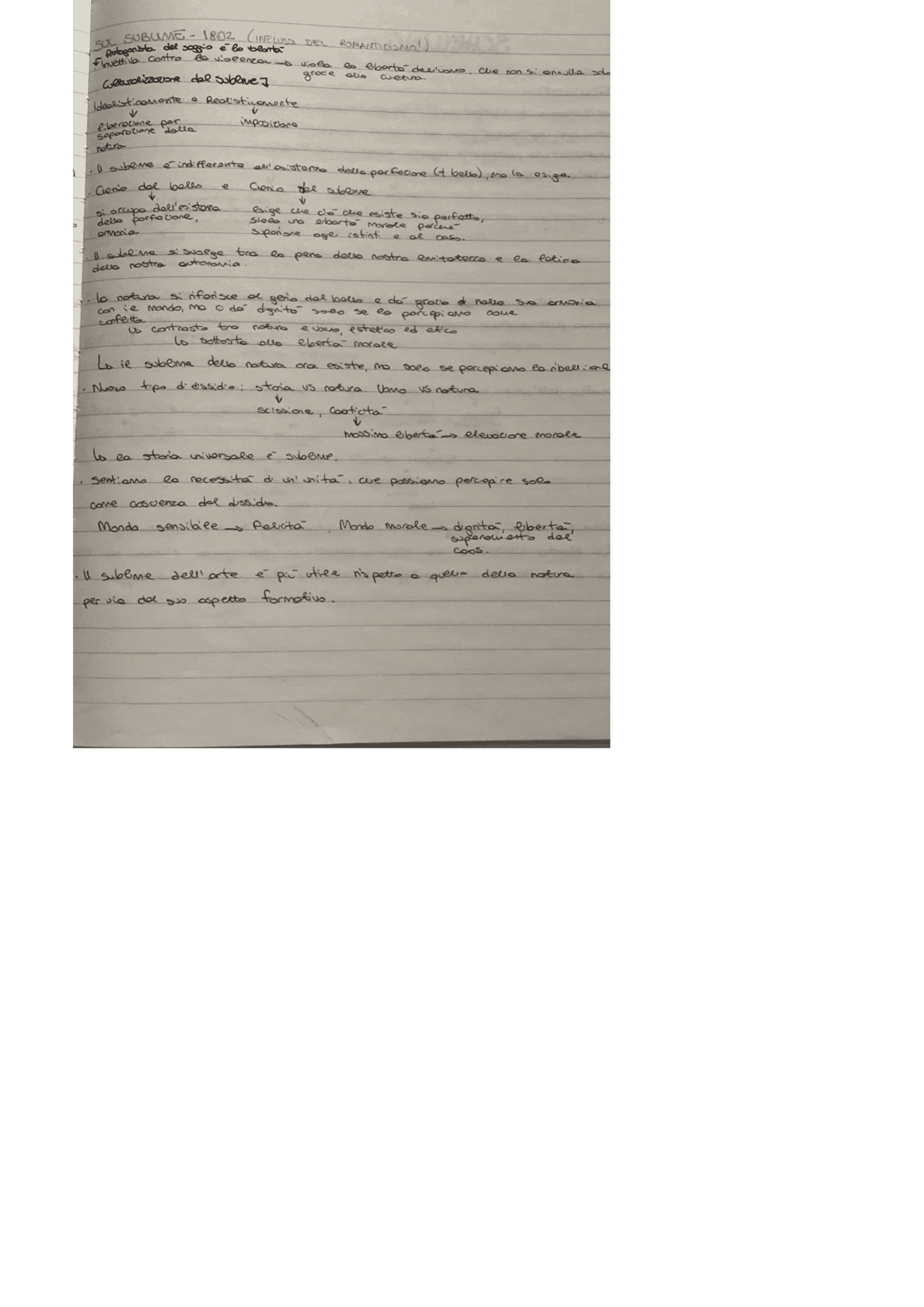 Schemi Del Sublime Schiller Docsity