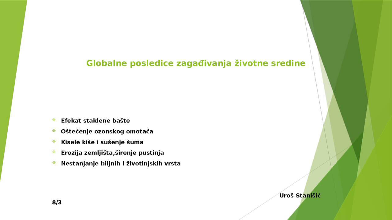 Globalno zagadjivanje zivotne sredine | Slajdovi' predlog Biologija ...