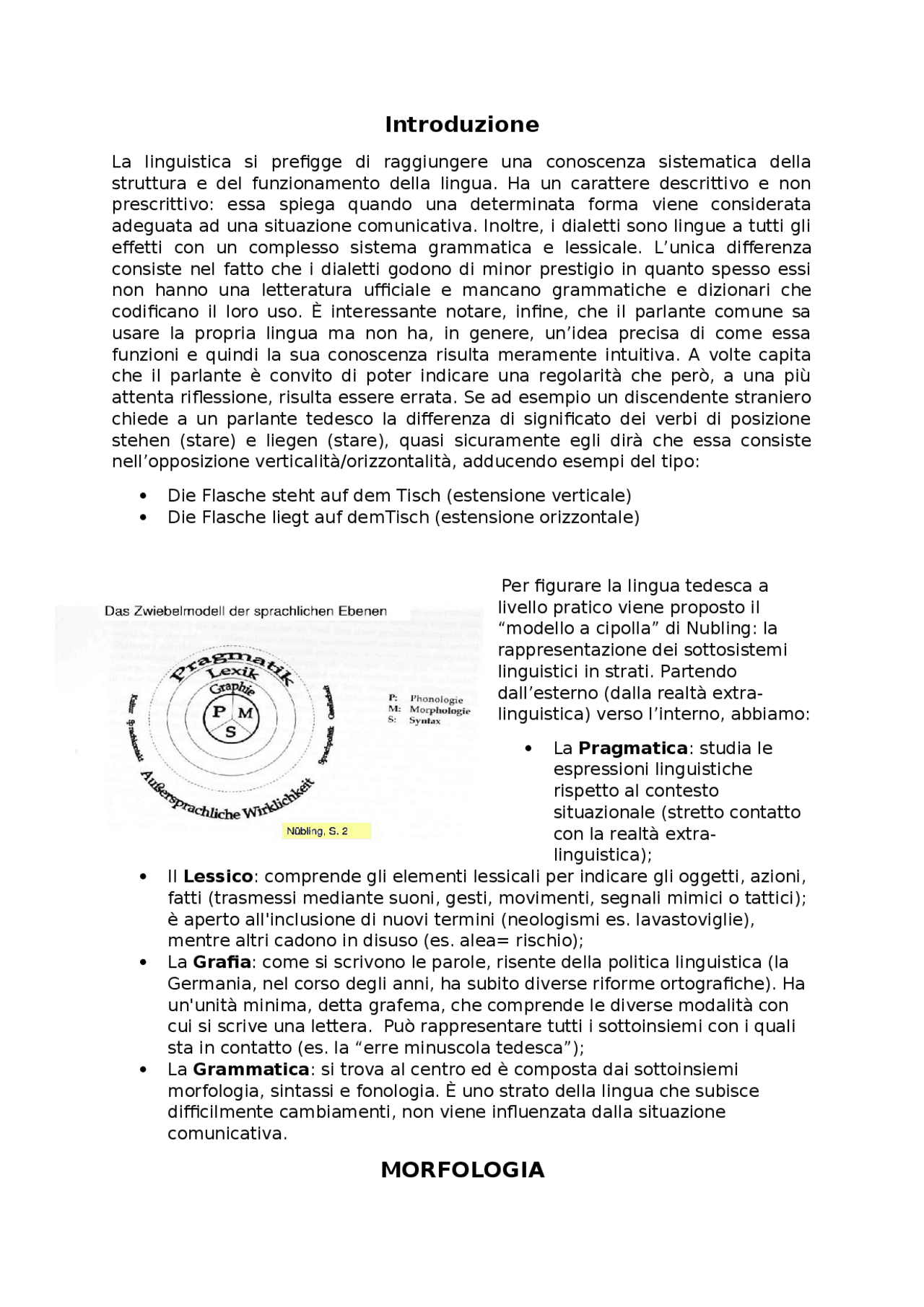 Riassunto morfologia tedesca - Docsity