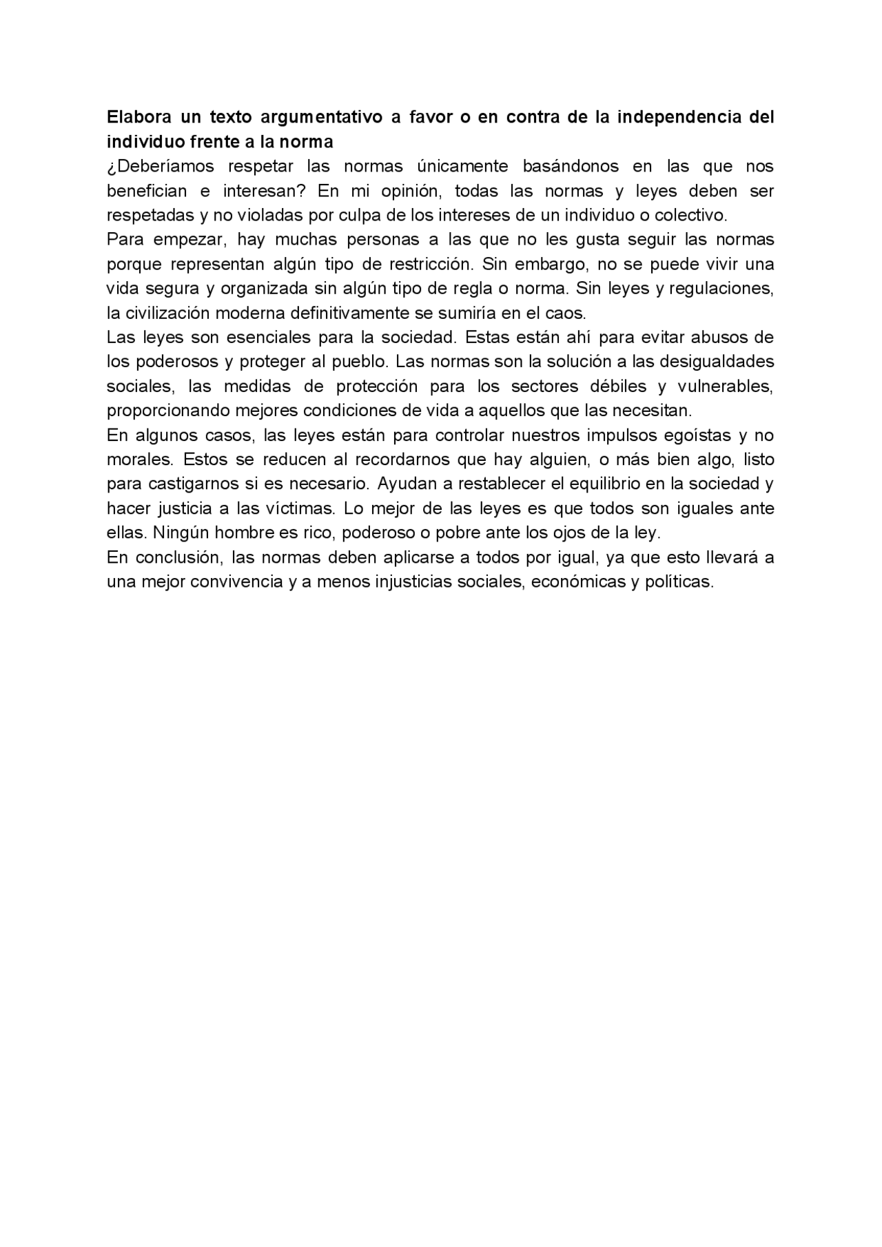 Texto Argumentativo Ejercicios De Lengua Y Literatura Docsity