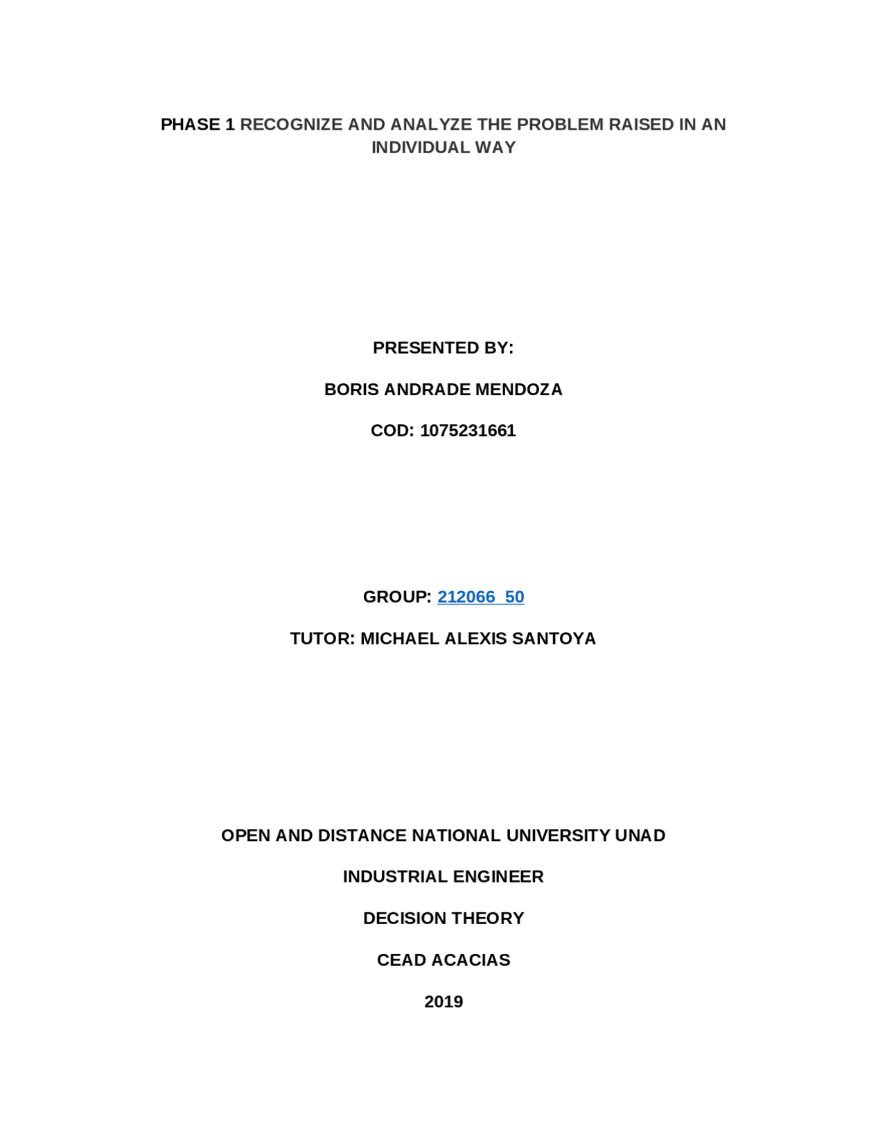 Phase 1 boris andrade phase 1 phase 1 - Docsity
