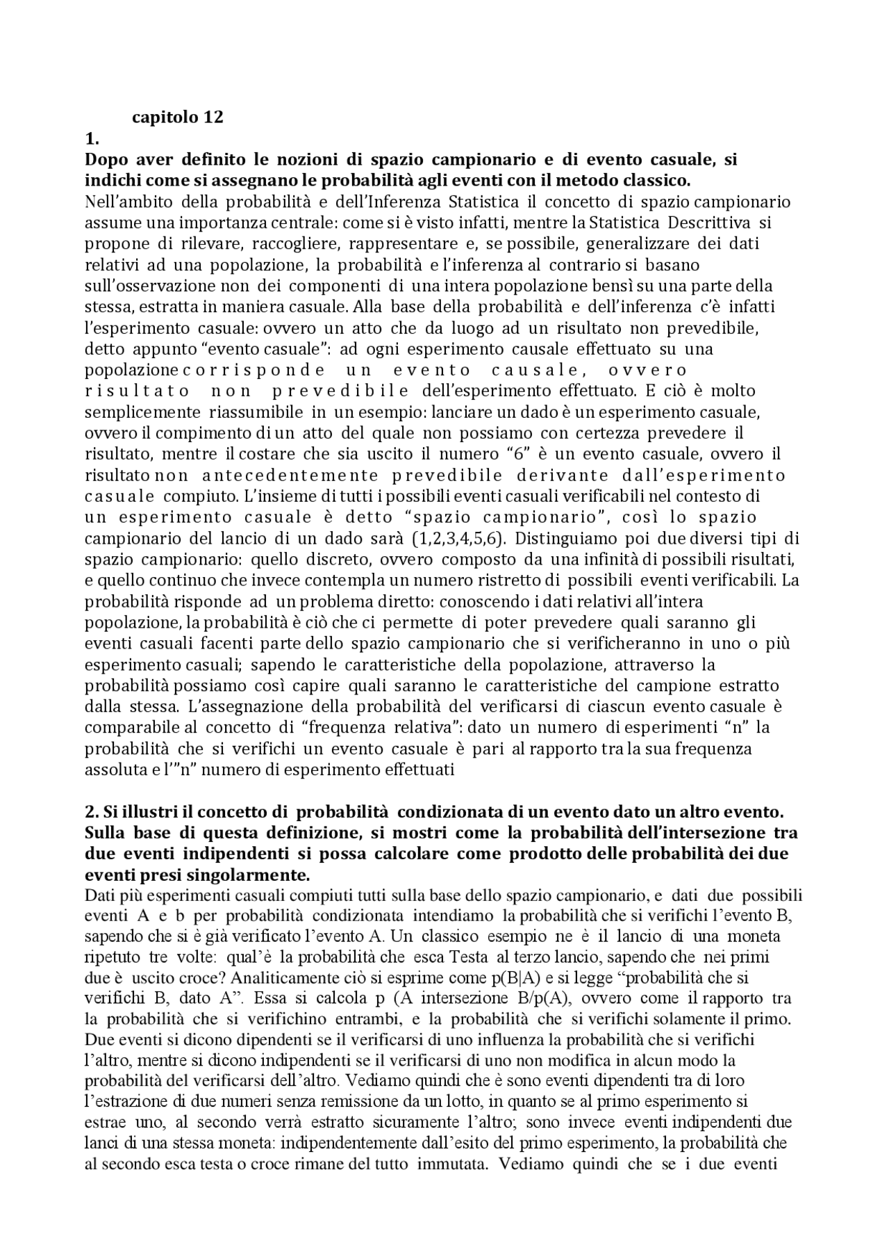 Appunti Statistica Inferenziale Appunti Di Statistica Docsity