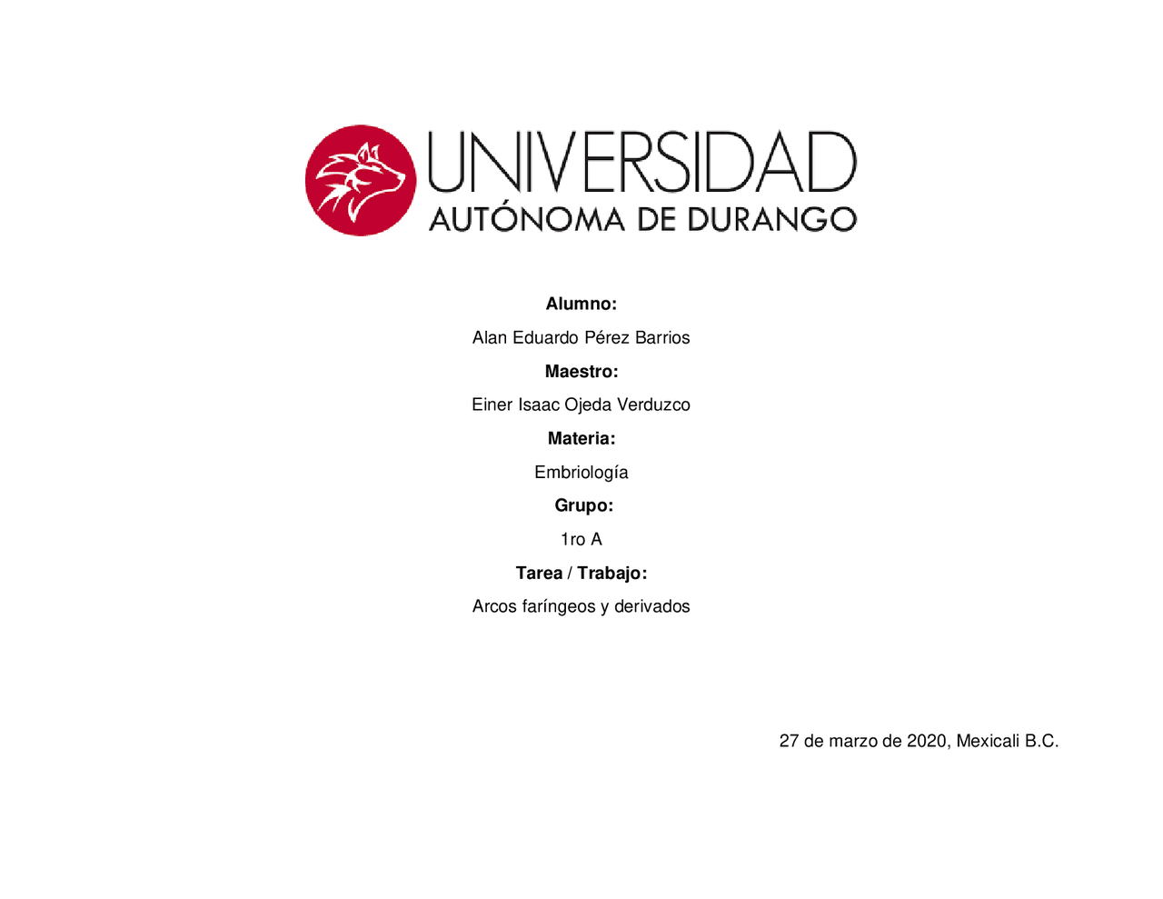Arcos Faringeos Desarrollo Docsity