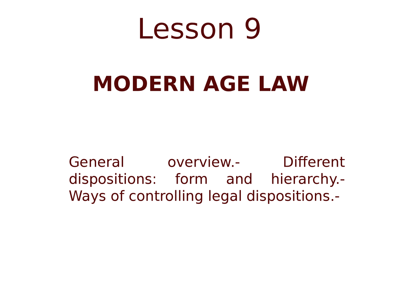 Legal system powerpoint historia - Docsity