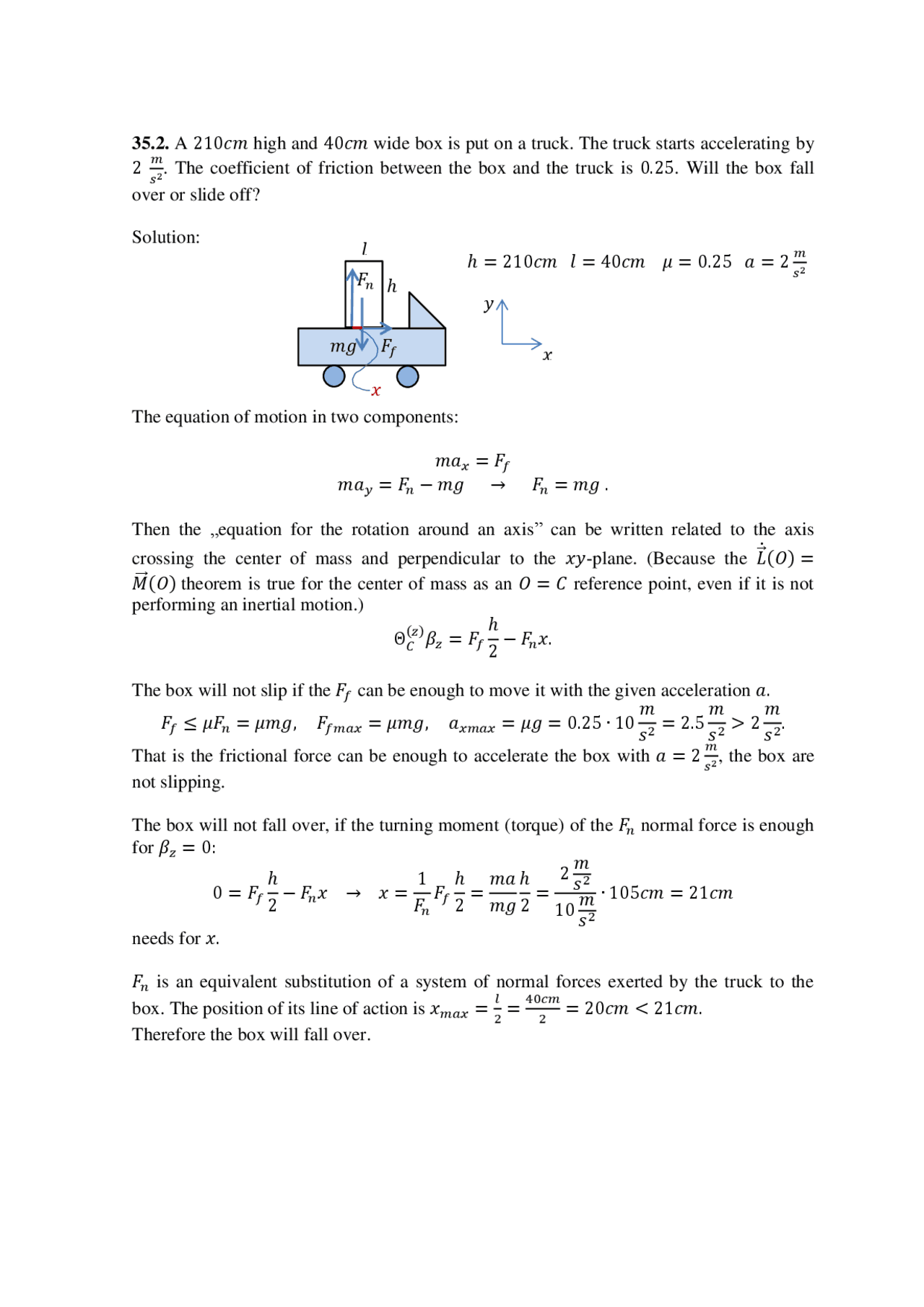 Moment of inertia problems - Docsity
